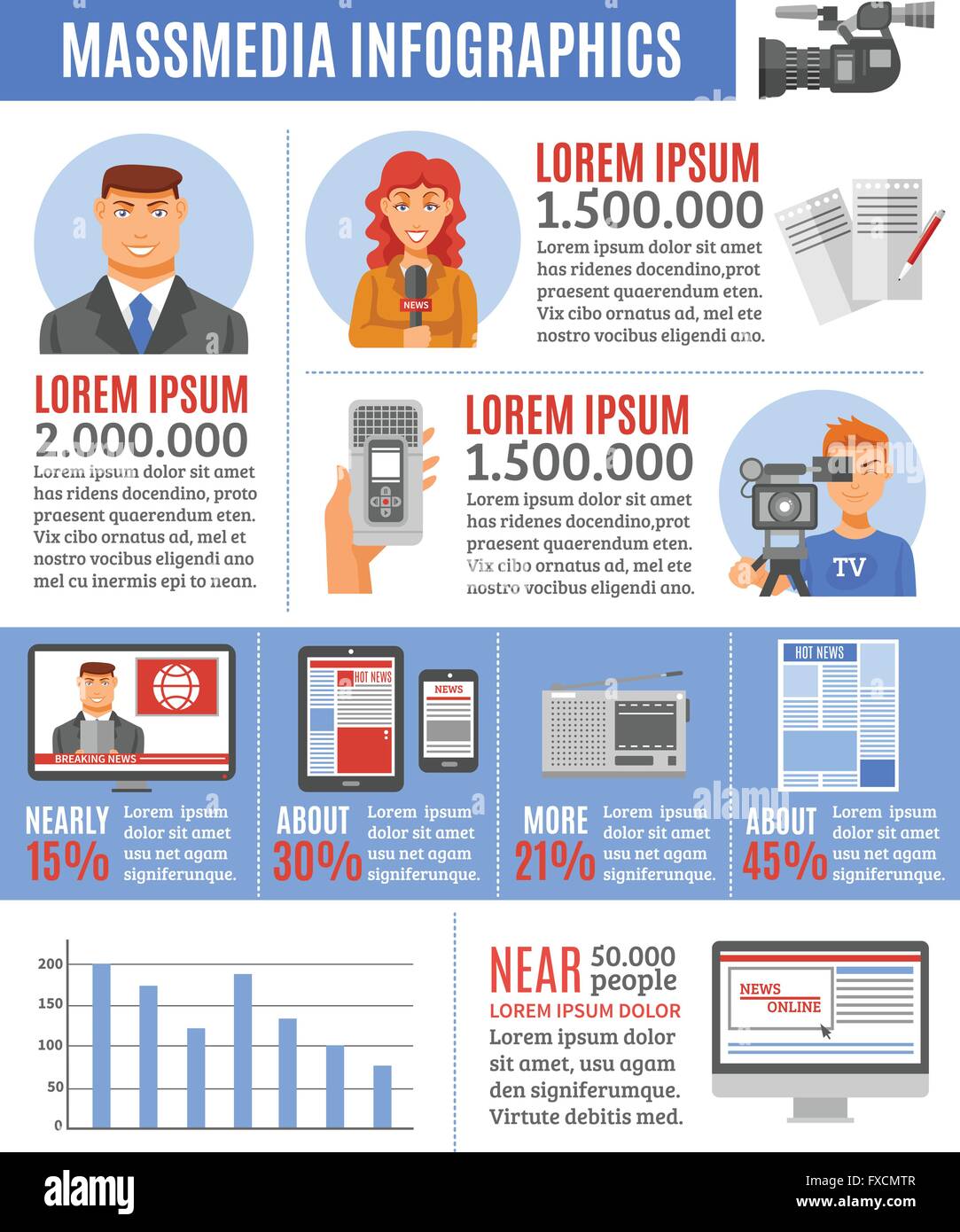 Mass Media Infographic Set Stock Vector Image & Art - Alamy