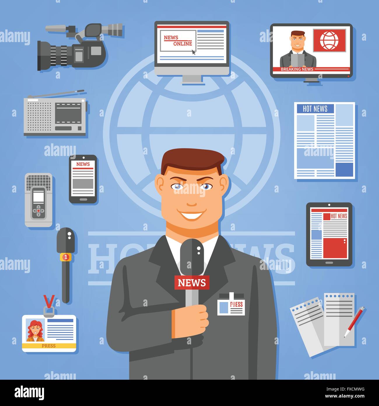 Journalist Concept Illustration Stock Vector Image & Art - Alamy