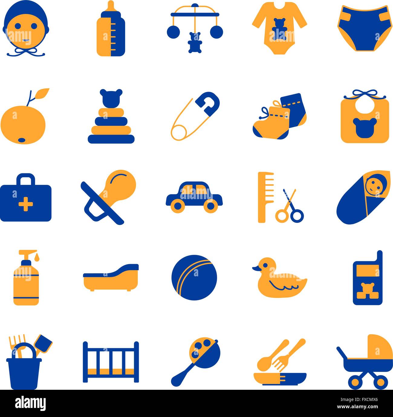 Baby Care Icon Set Stock Vector Image & Art - Alamy