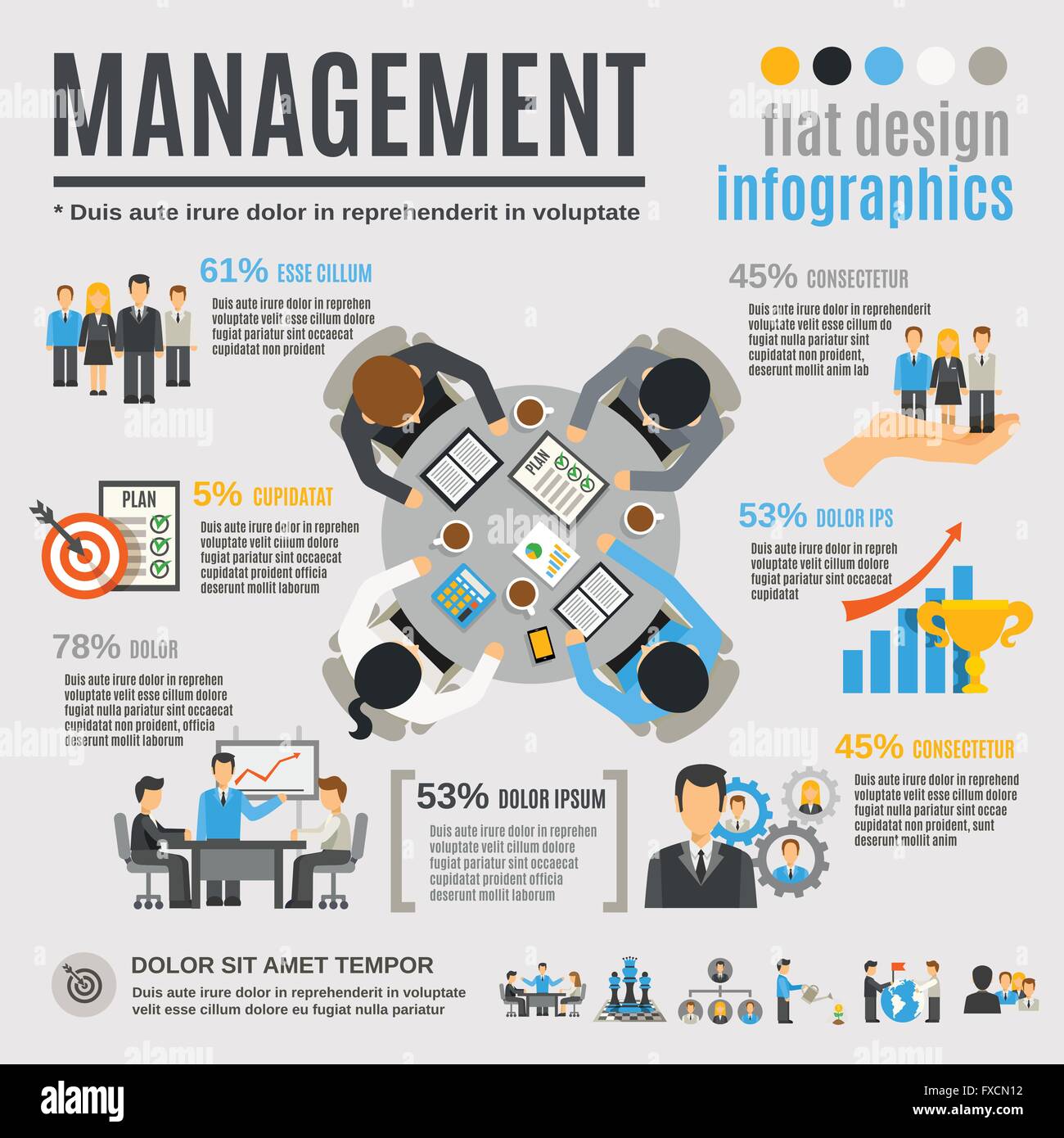 Management Infographics Set Stock Vector Image & Art - Alamy