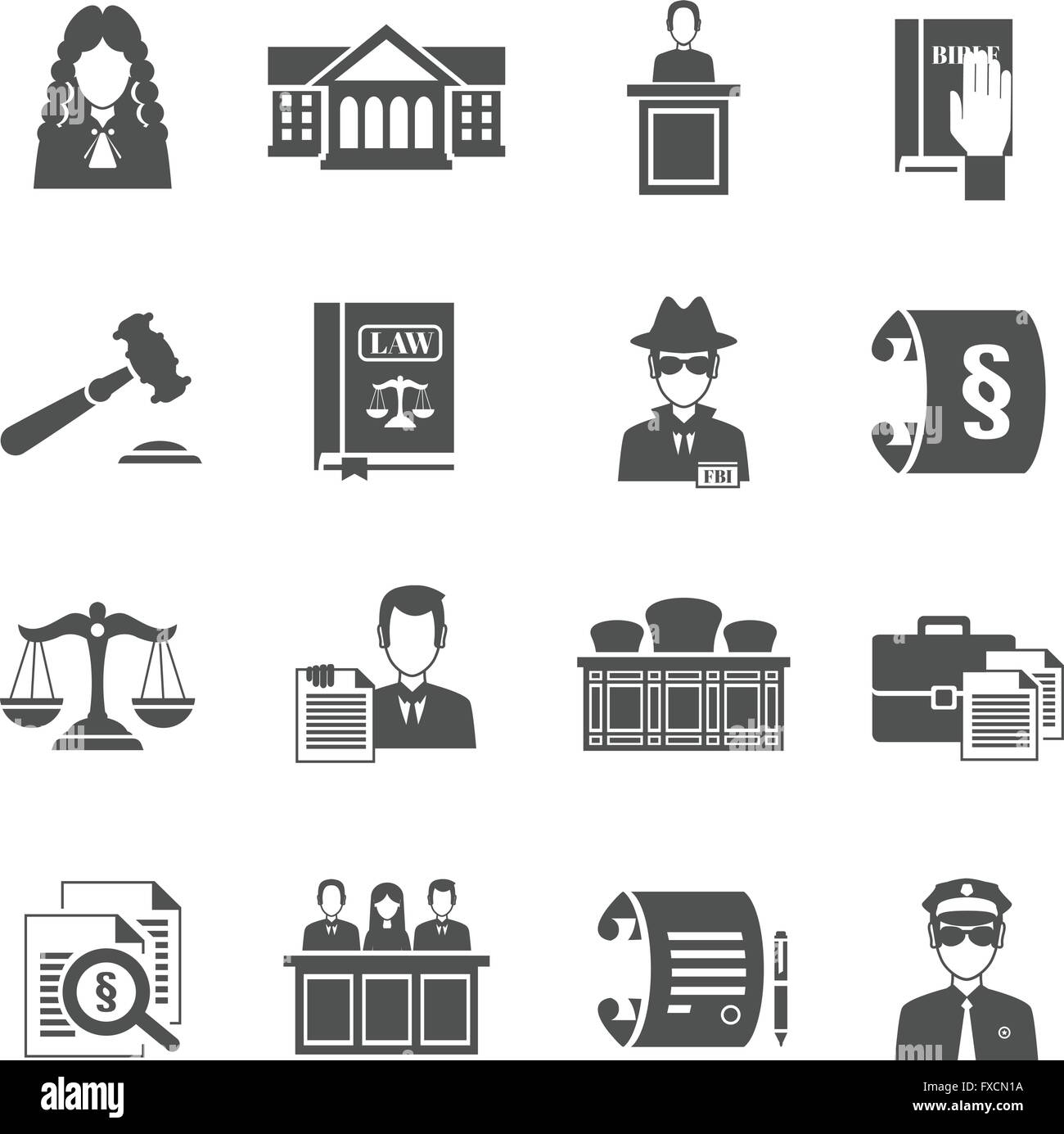 Law Icons Set Stock Vector Image & Art - Alamy