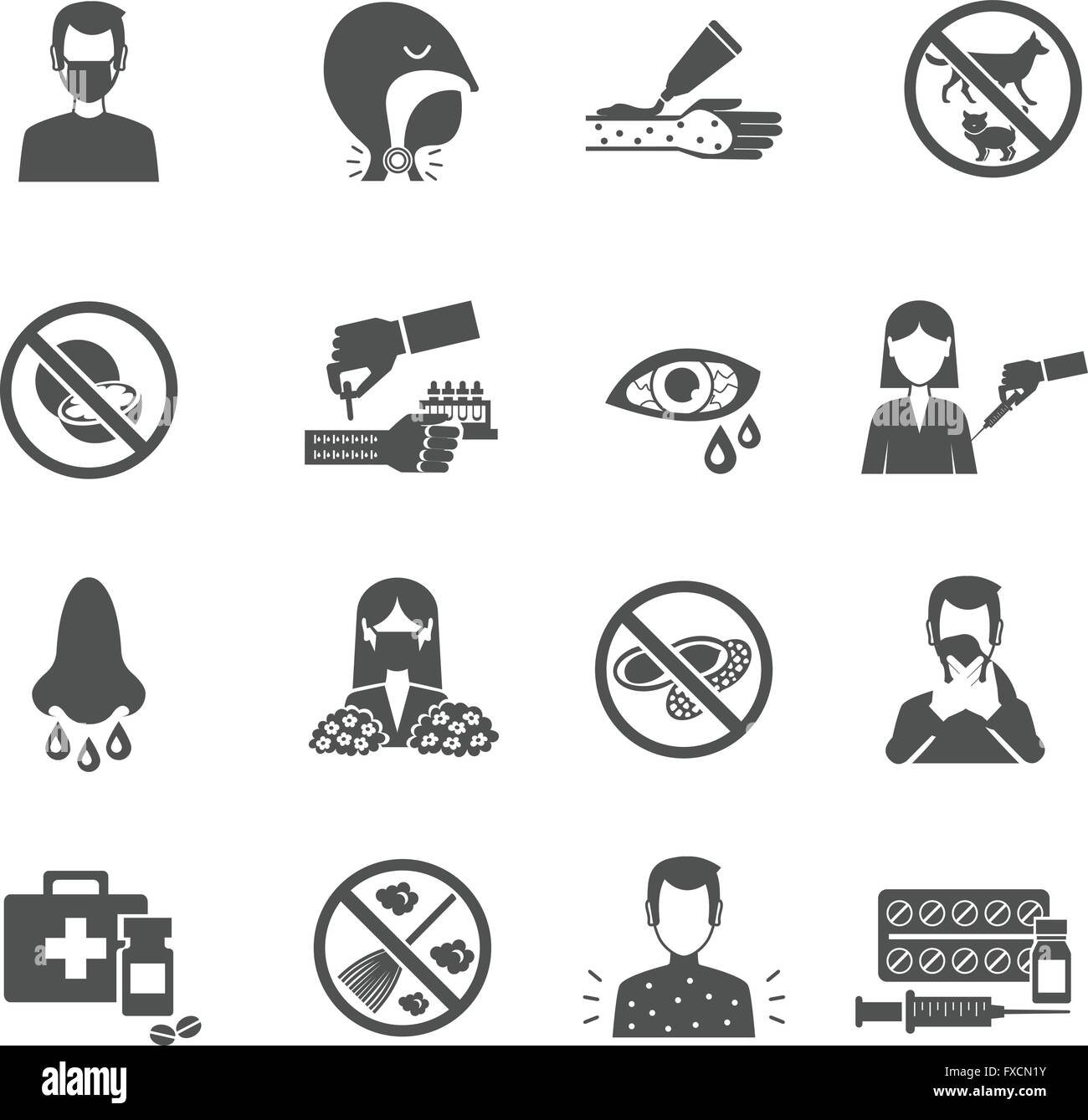 Allergy Icons Black Stock Vector Image & Art - Alamy
