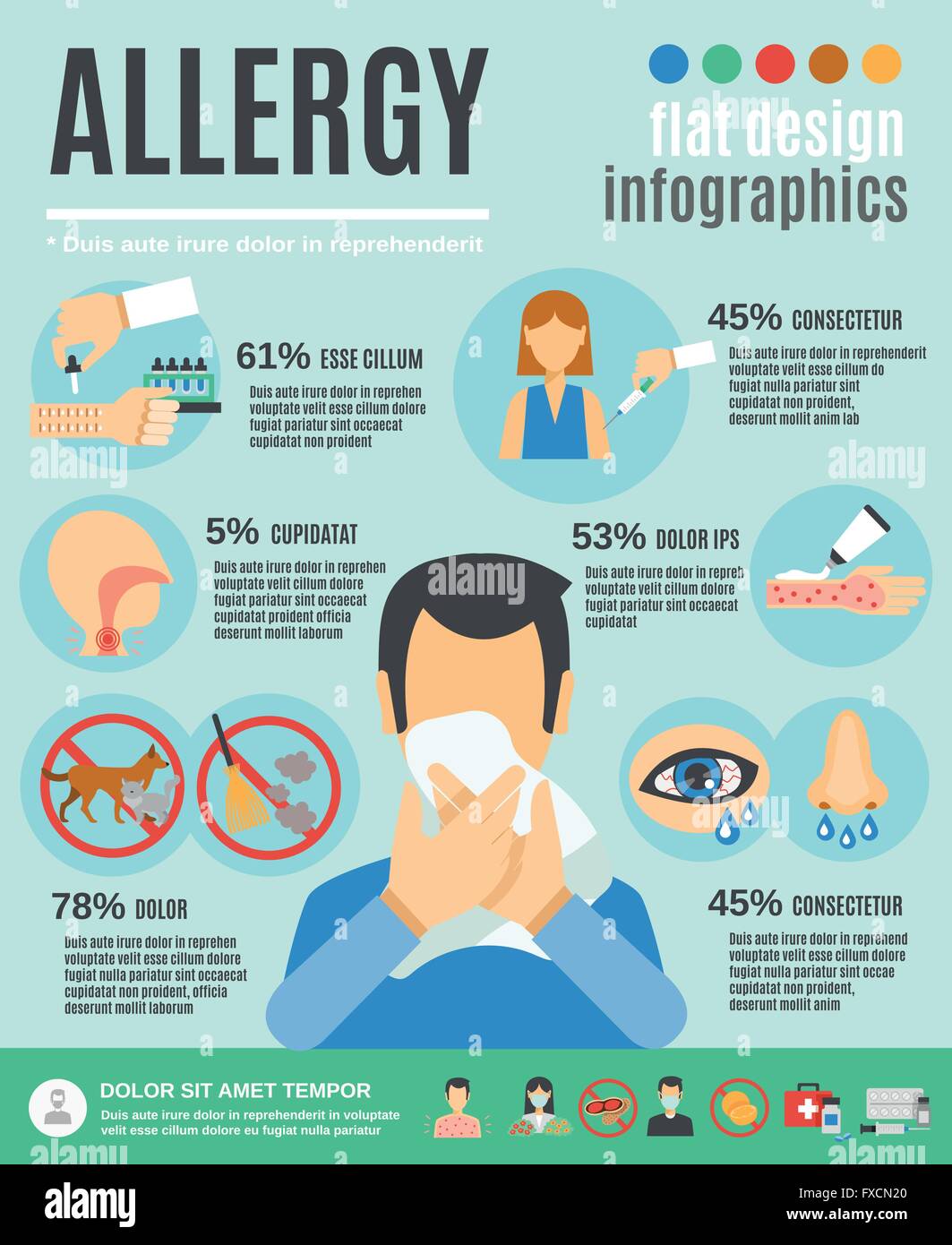 Allergy Infographics Set Stock Vector Image & Art - Alamy
