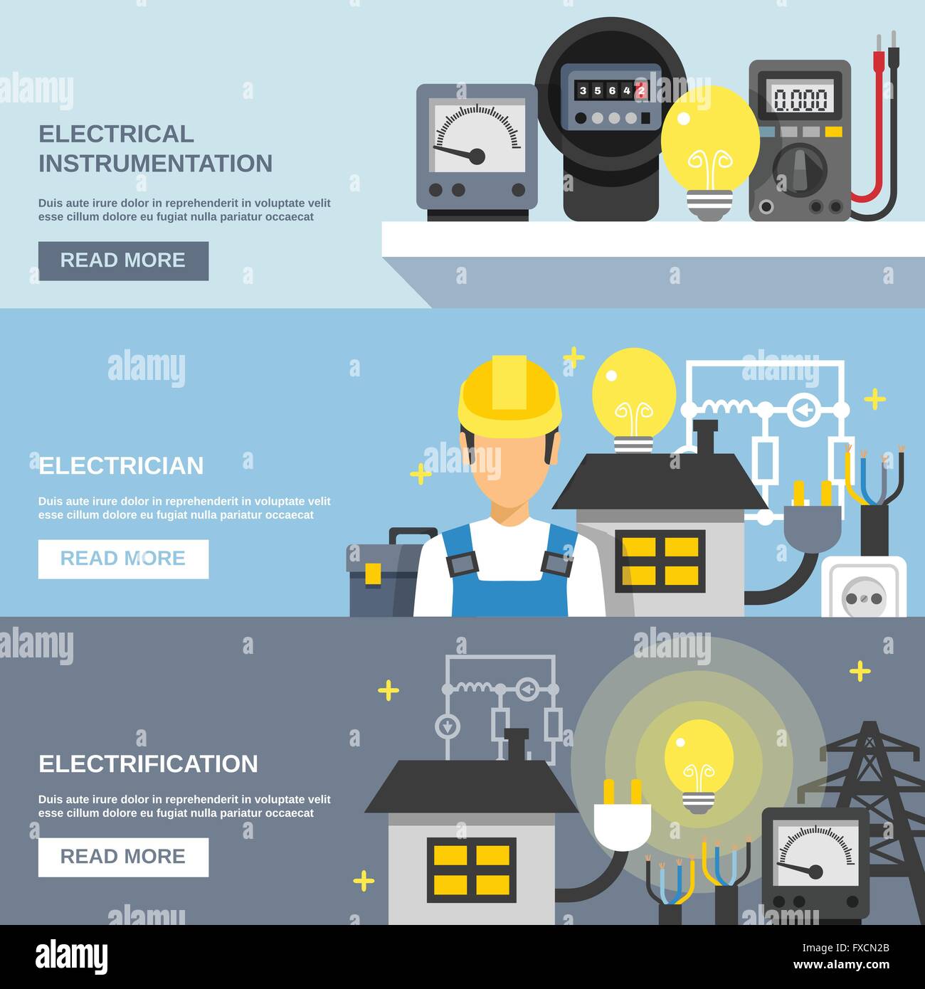 Electricity Banners Set Stock Vector Image & Art - Alamy