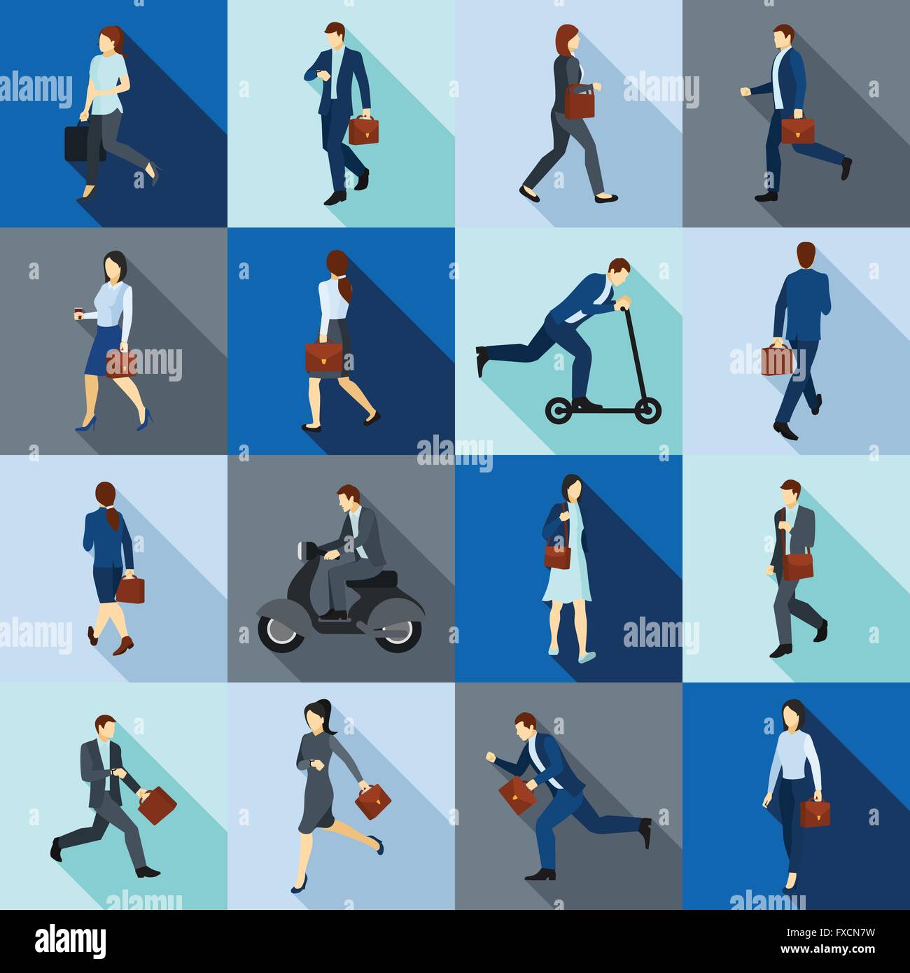 Go Working People Icons Set Stock Vector Image & Art - Alamy