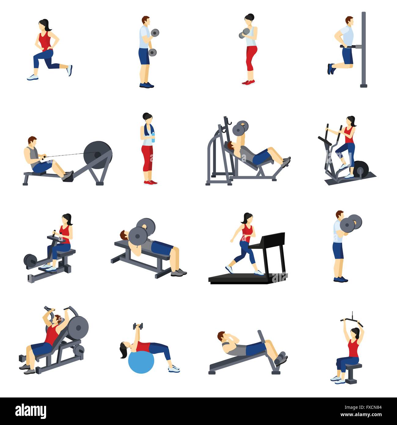 Fitness Gym Training Icons Set Stock Vector Image & Art - Alamy