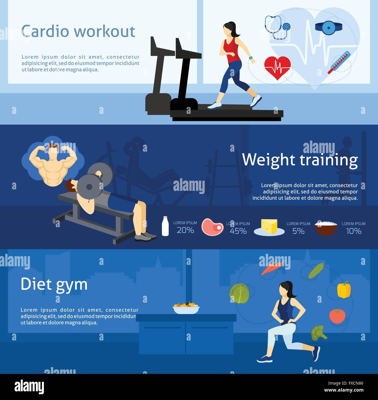 Gym Workout Banner Stock Vector Image & Art - Alamy