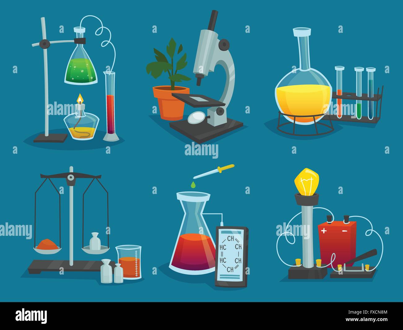 Design Icons Set Of Laboratory Equipment Stock Vector Image & Art - Alamy