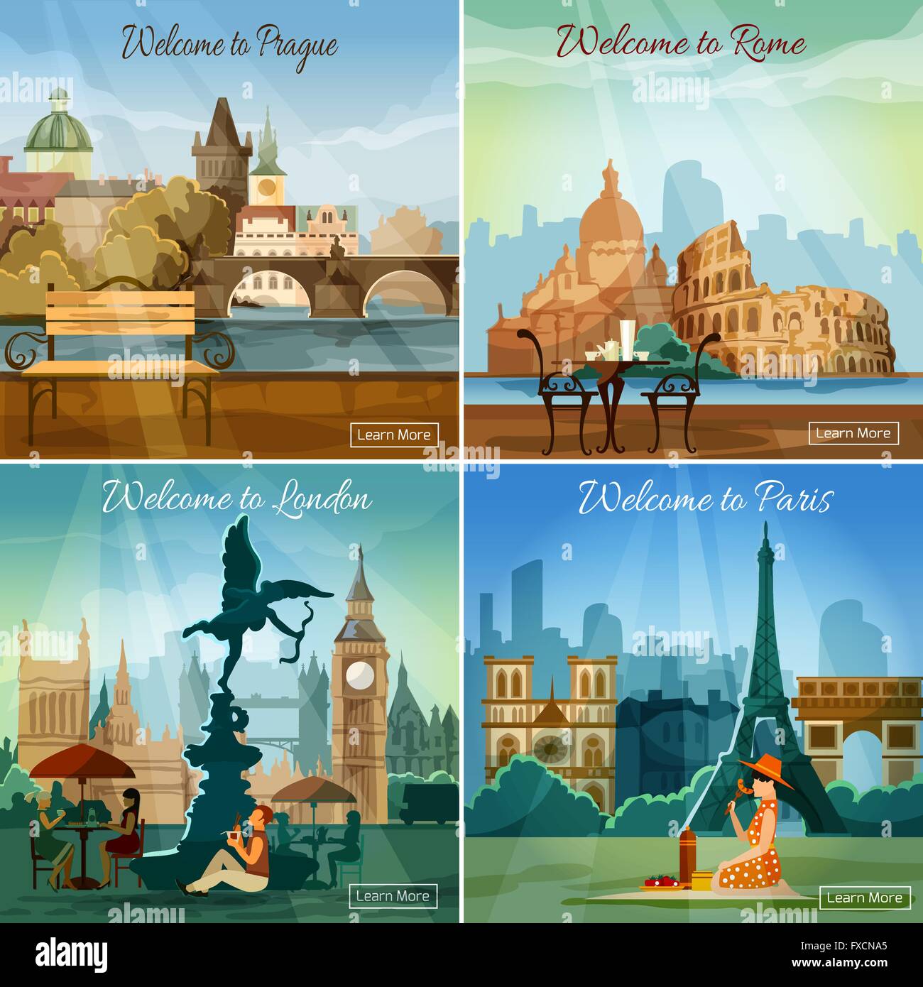 Popular monuments Stock Vector Images - Alamy