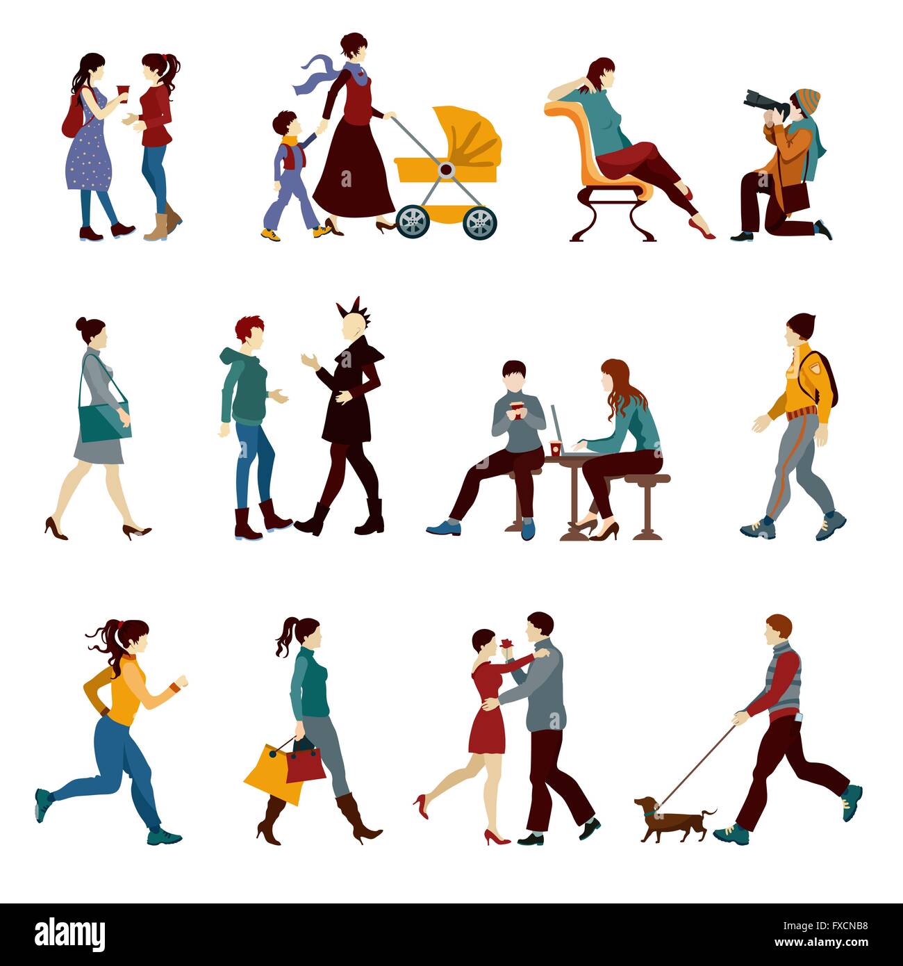 City People Set Stock Vector Image & Art - Alamy