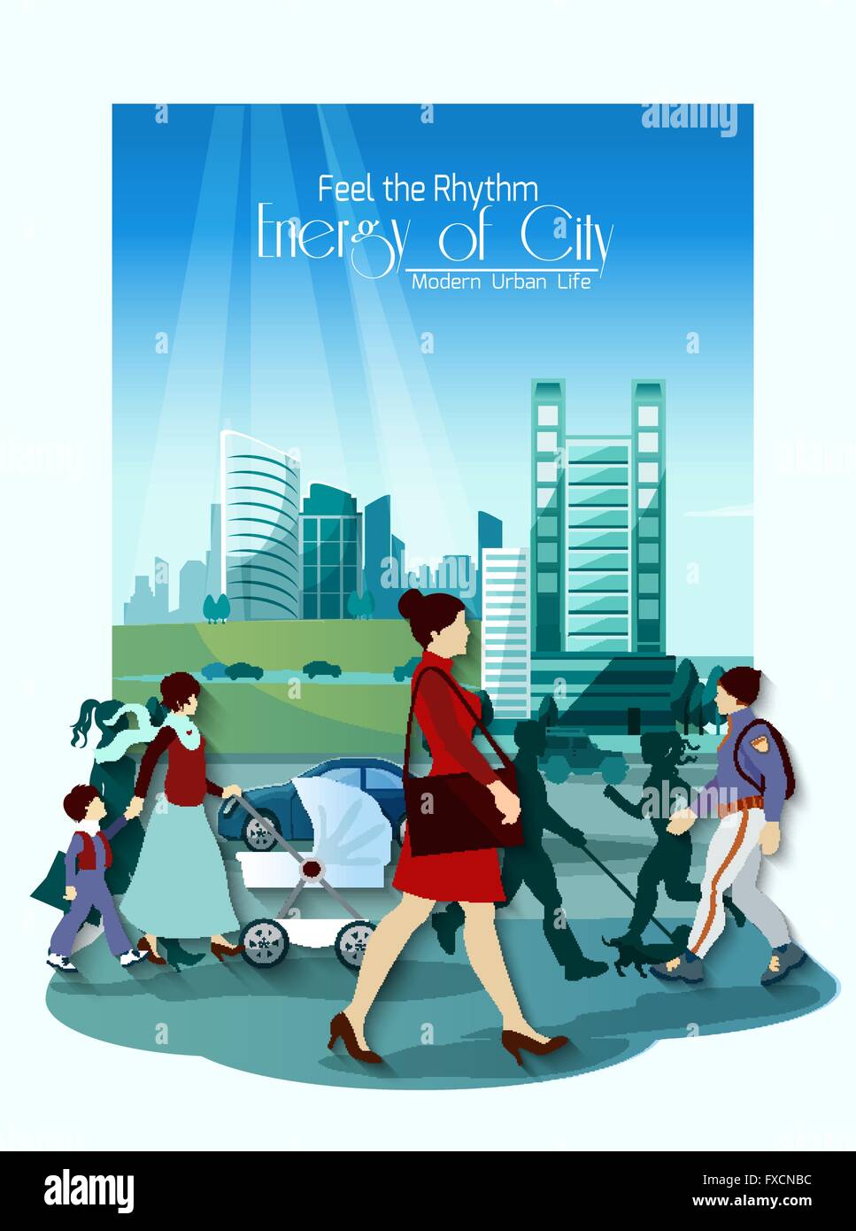 City People Poster Stock Vector Image & Art - Alamy