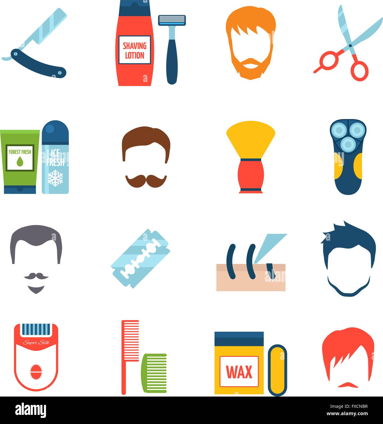 Shaving Icons Set Stock Vector Image & Art - Alamy
