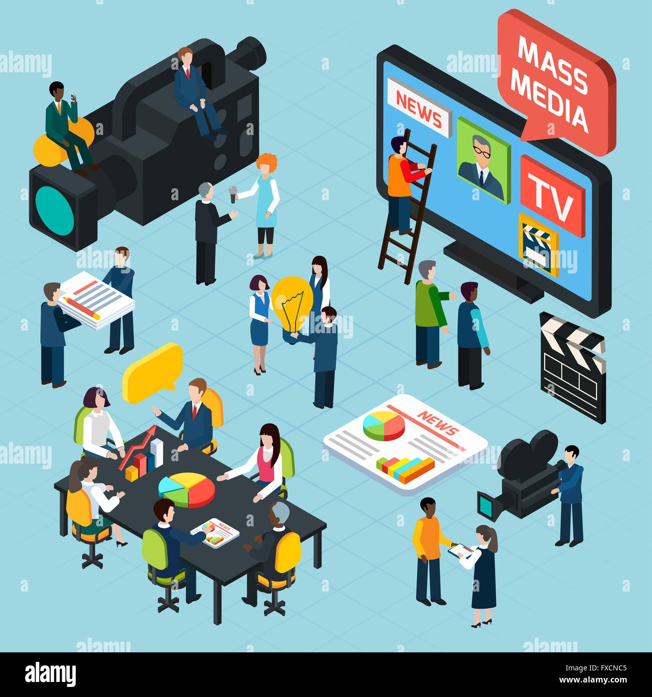 Newspaper icons set isometric Stock Vector Images - Alamy