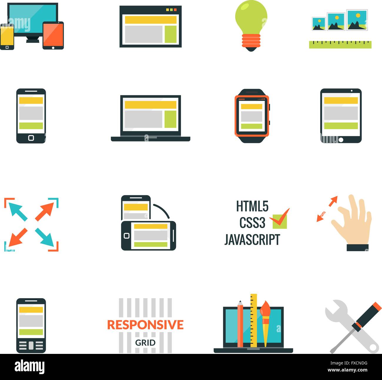 Adaptive Responsive Web Design Stock Vector Image & Art - Alamy