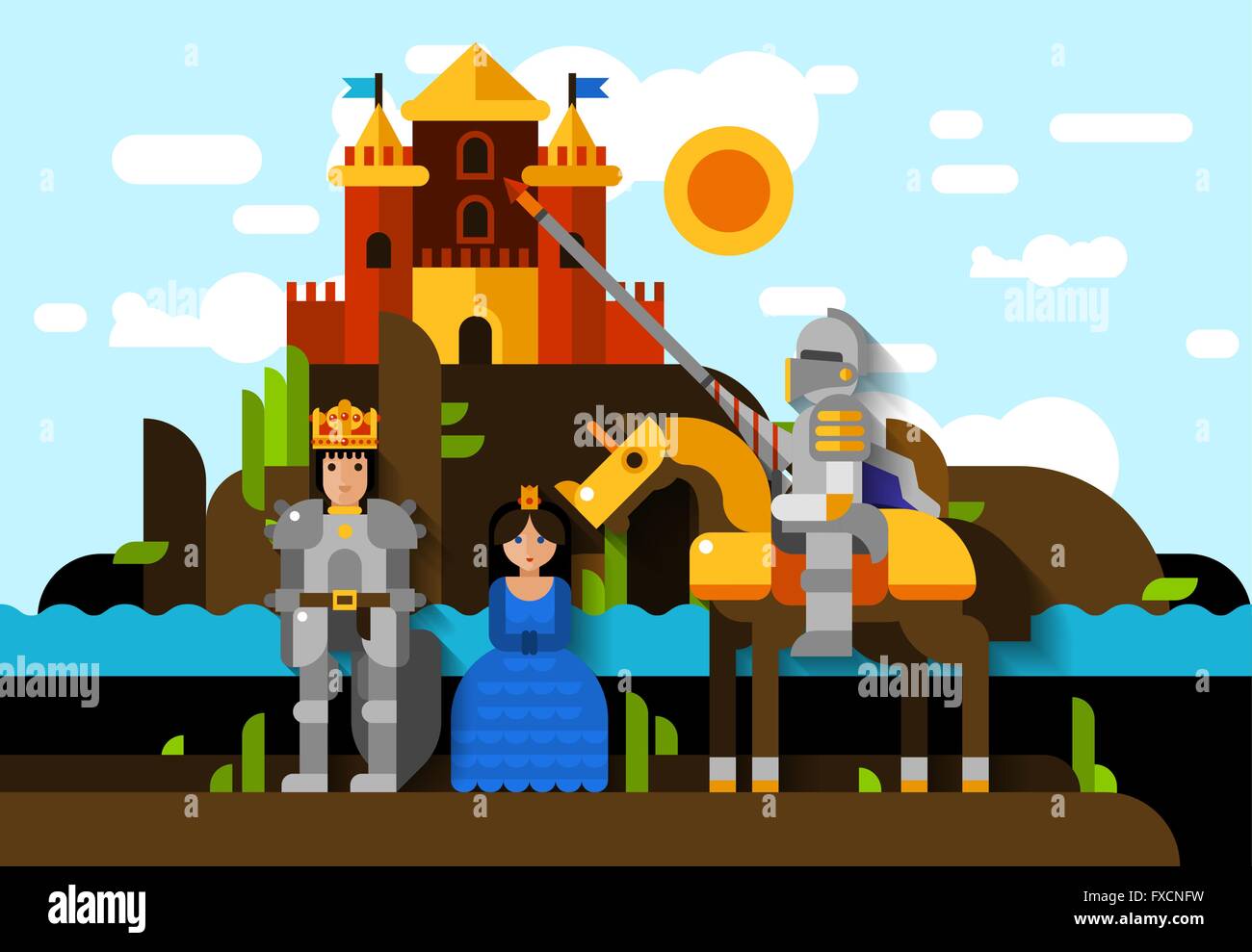 Colorful Knight Poster Stock Vector Image & Art - Alamy