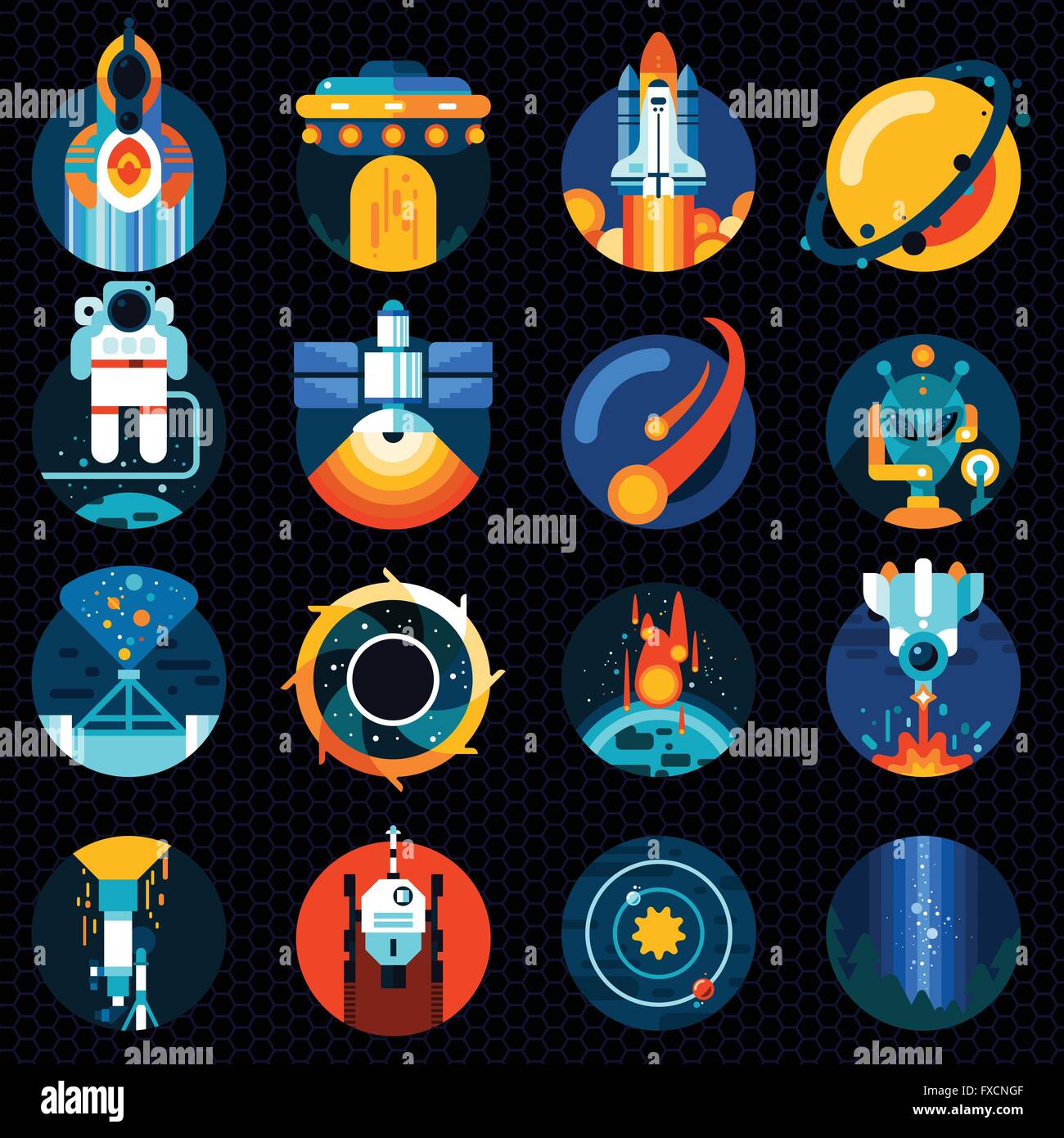 Space icons set Stock Vector Image & Art - Alamy