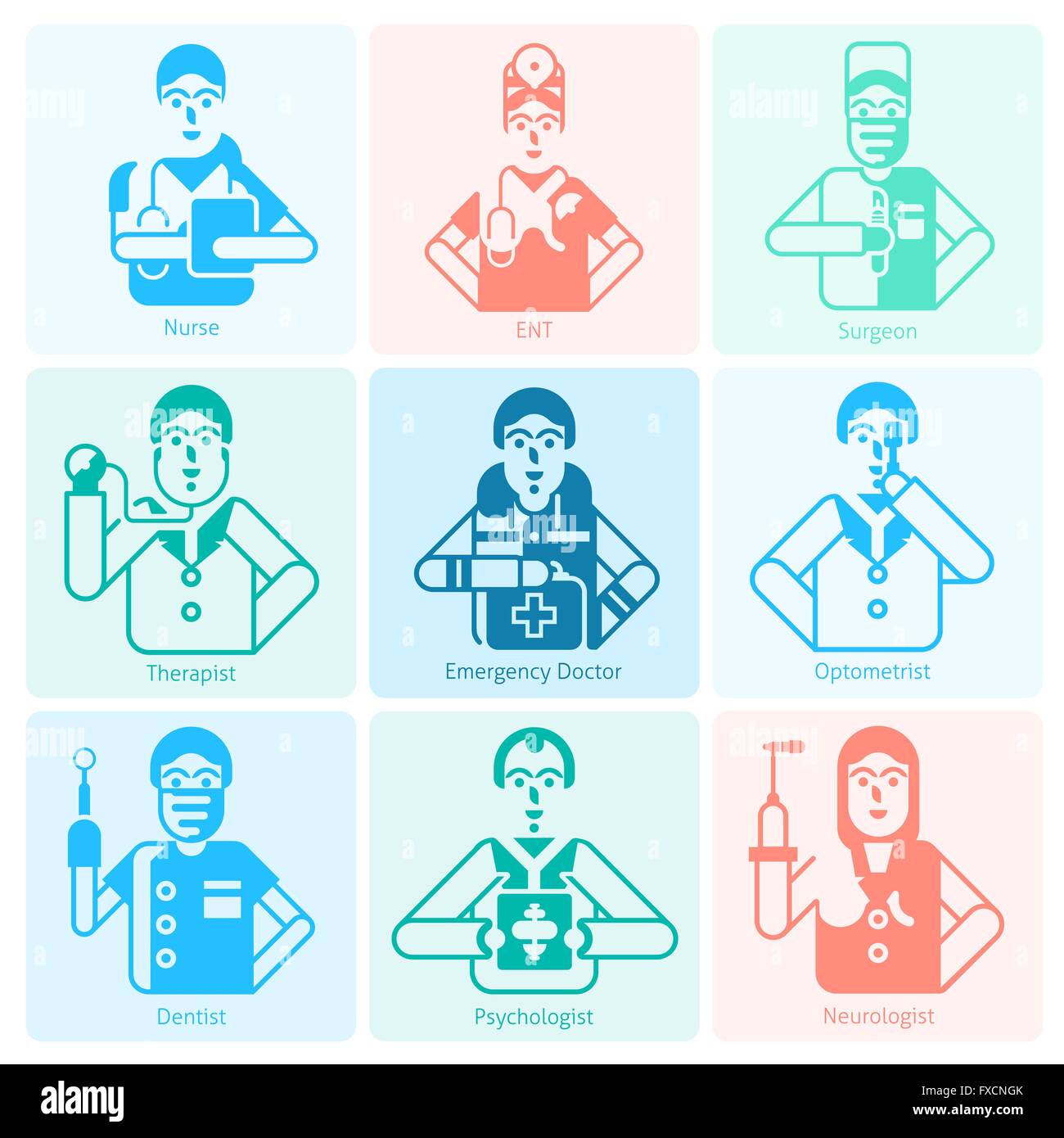 Doctor Icons Monochrome Stock Vector Image & Art - Alamy