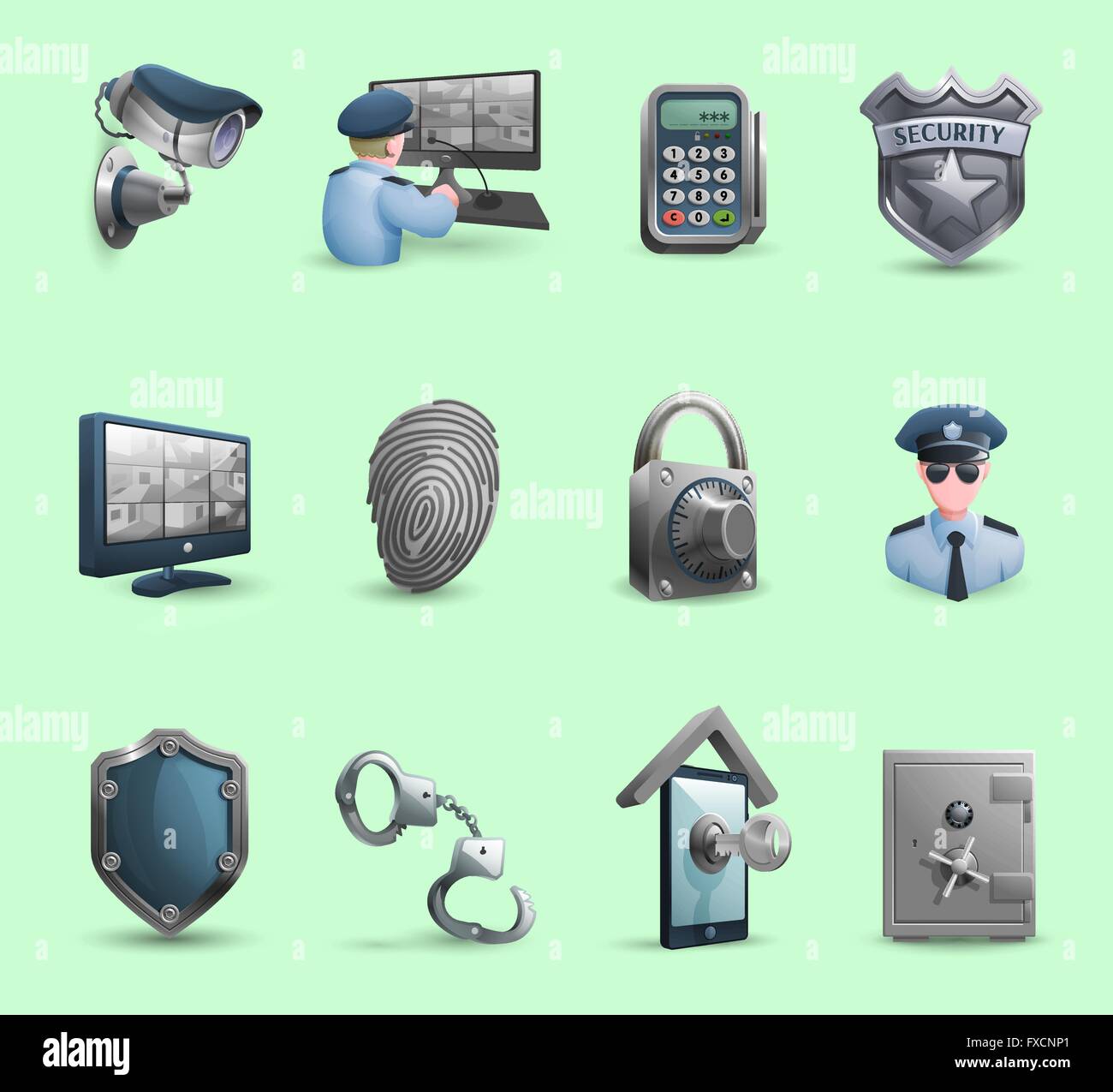 Security Symbols Icons Set Stock Vector Image And Art Alamy