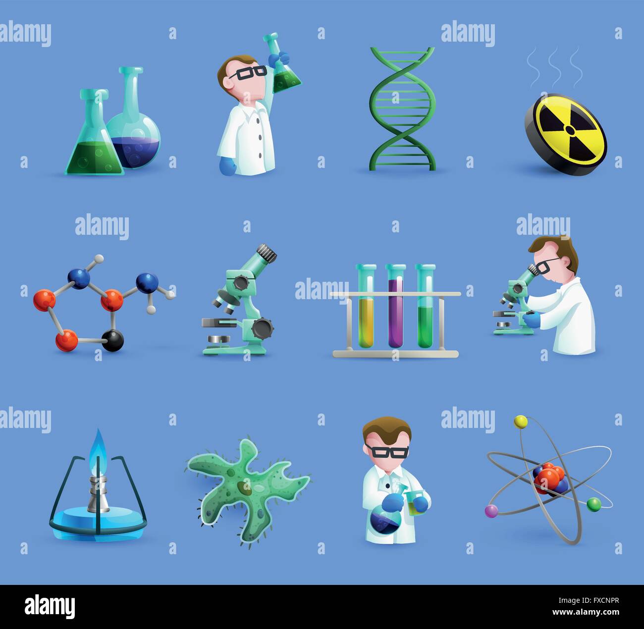 Science Laboratory Equipment Icons Set With Stock Vector Image & Art ...