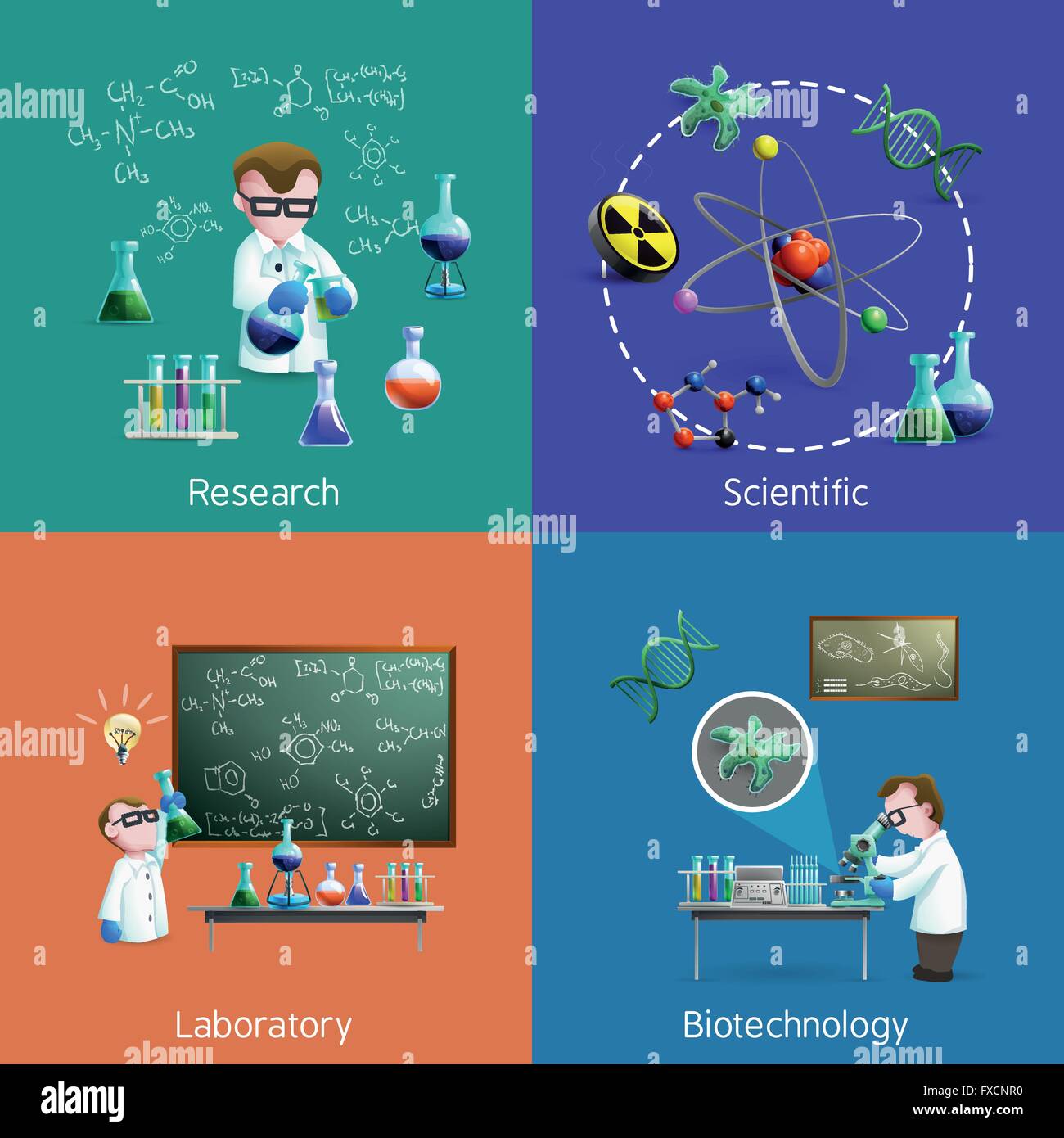 Scientists laboratory icons hi-res stock photography and images - Alamy