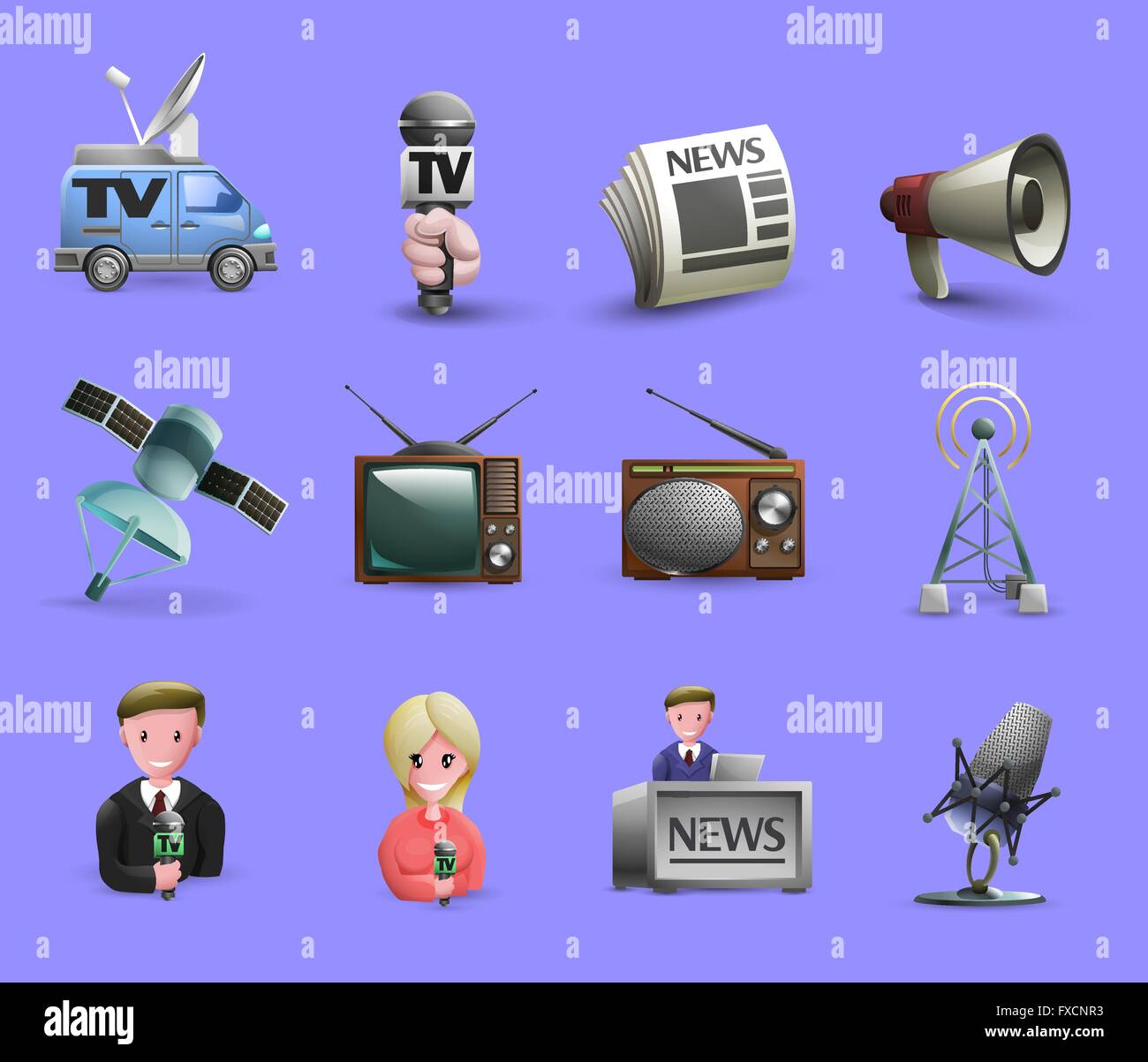 Mass Media Icons Set Stock Vector Image & Art - Alamy