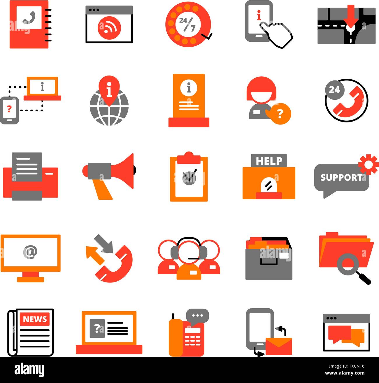 Support Center Icons Set Stock Vector Image & Art - Alamy