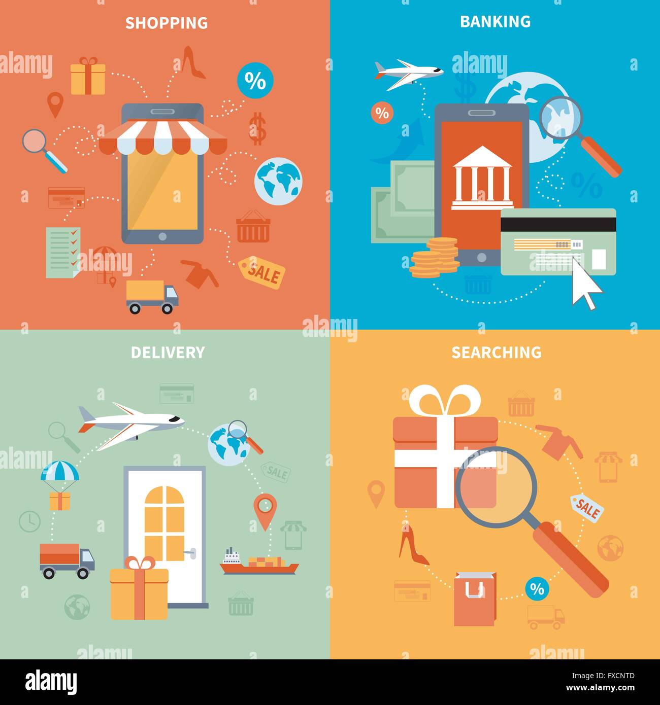 World truck online shopping Stock Vector Images - Alamy