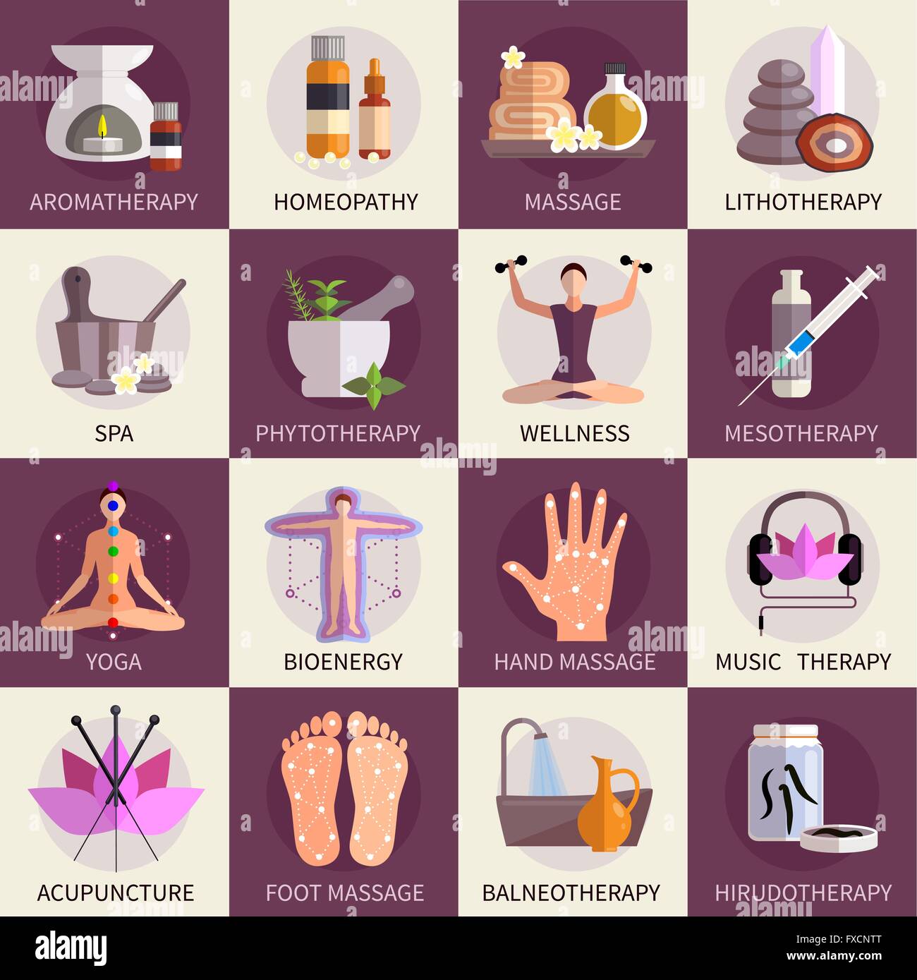 Alternative Medicine Icons Set Stock Vector Image & Art - Alamy