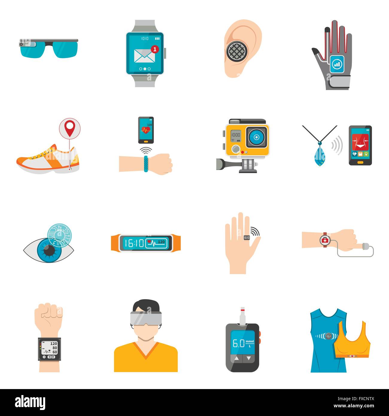 Wearable Technology Icons Set Stock Vector Image & Art - Alamy