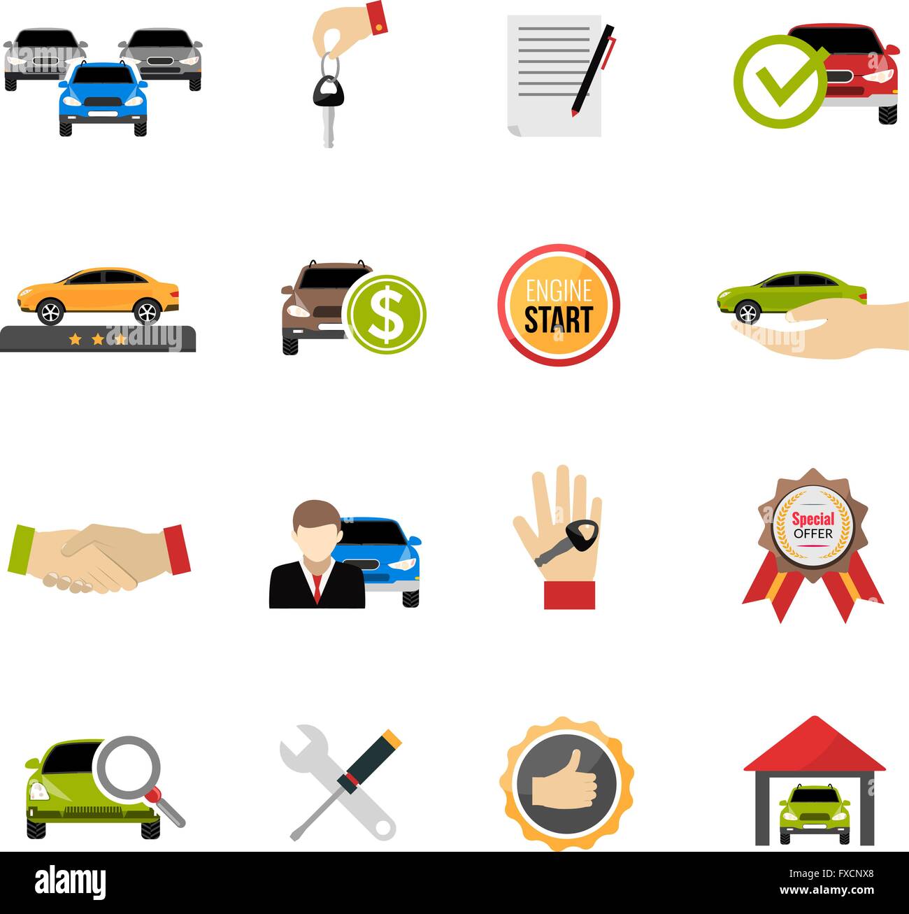 Car Dealership Icons Set Stock Vector Image & Art - Alamy