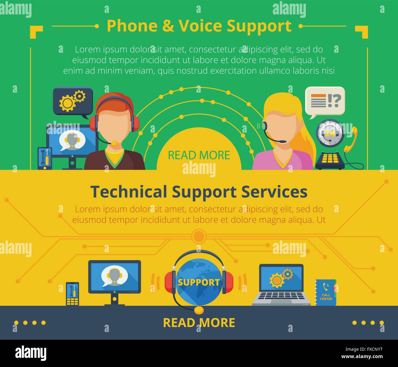 Design support banner horizontal Stock Vector Images - Alamy