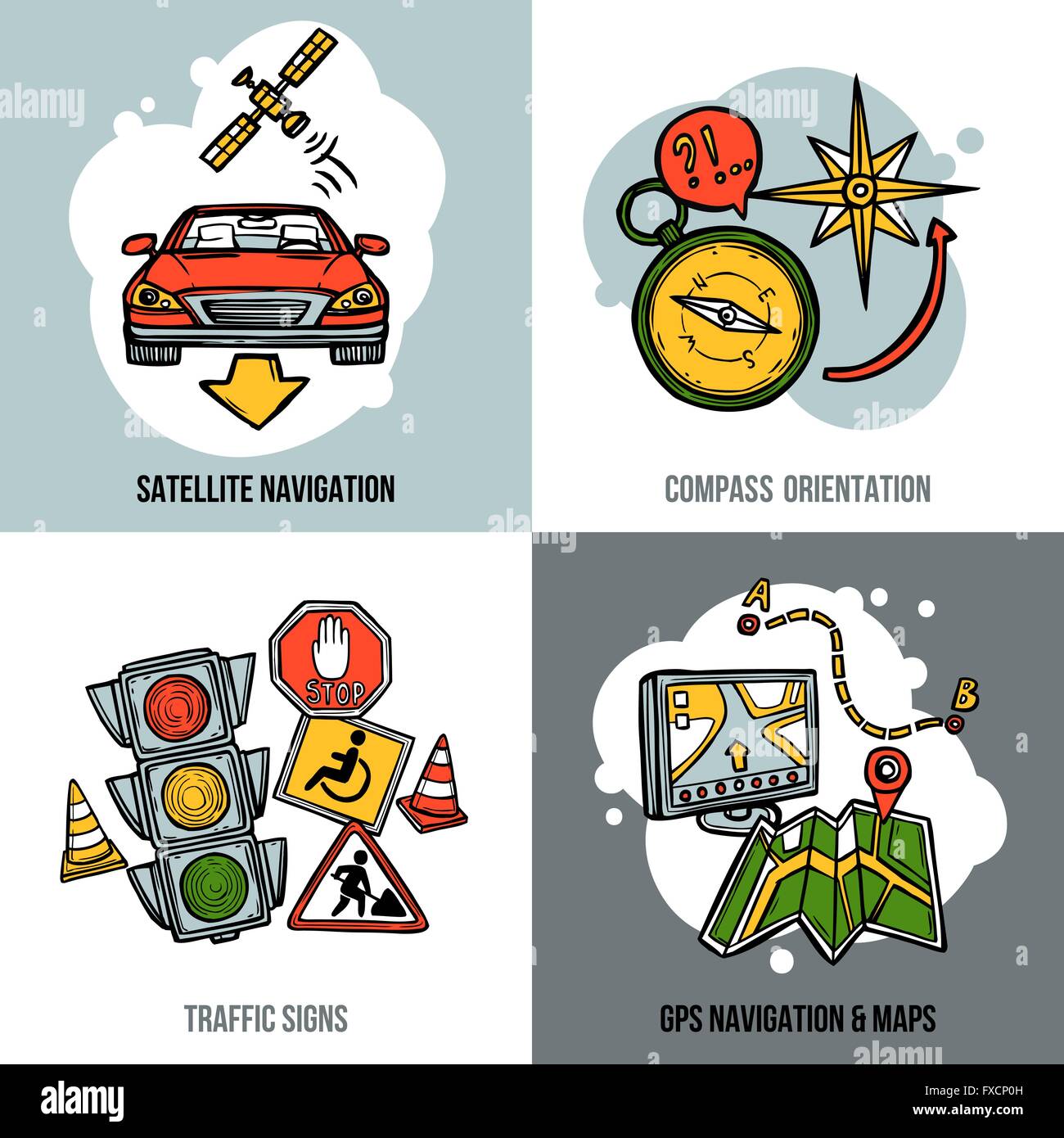 Navigation Concept Set Stock Vector Image & Art - Alamy