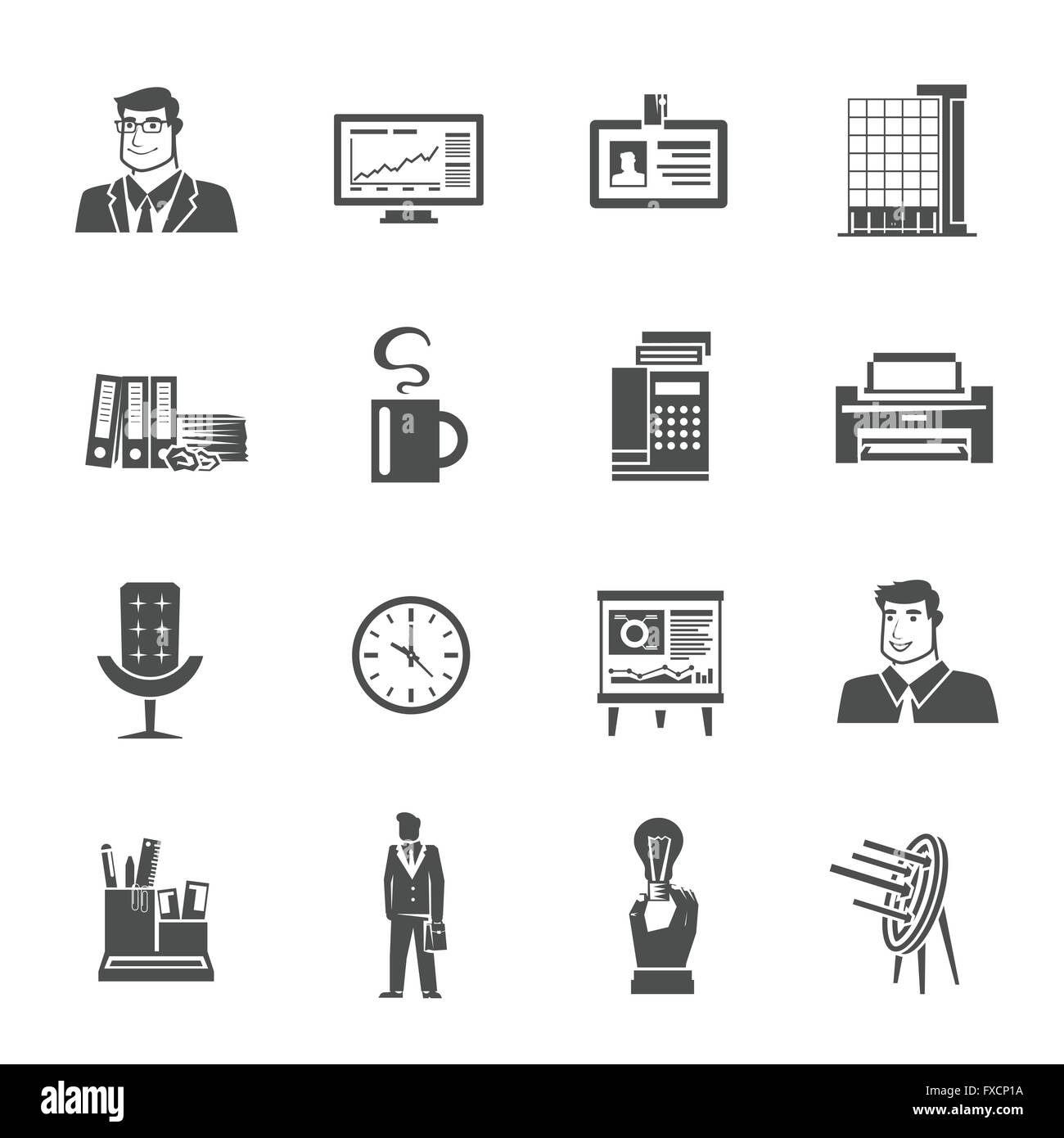 Office Icons Set Stock Vector Image & Art - Alamy