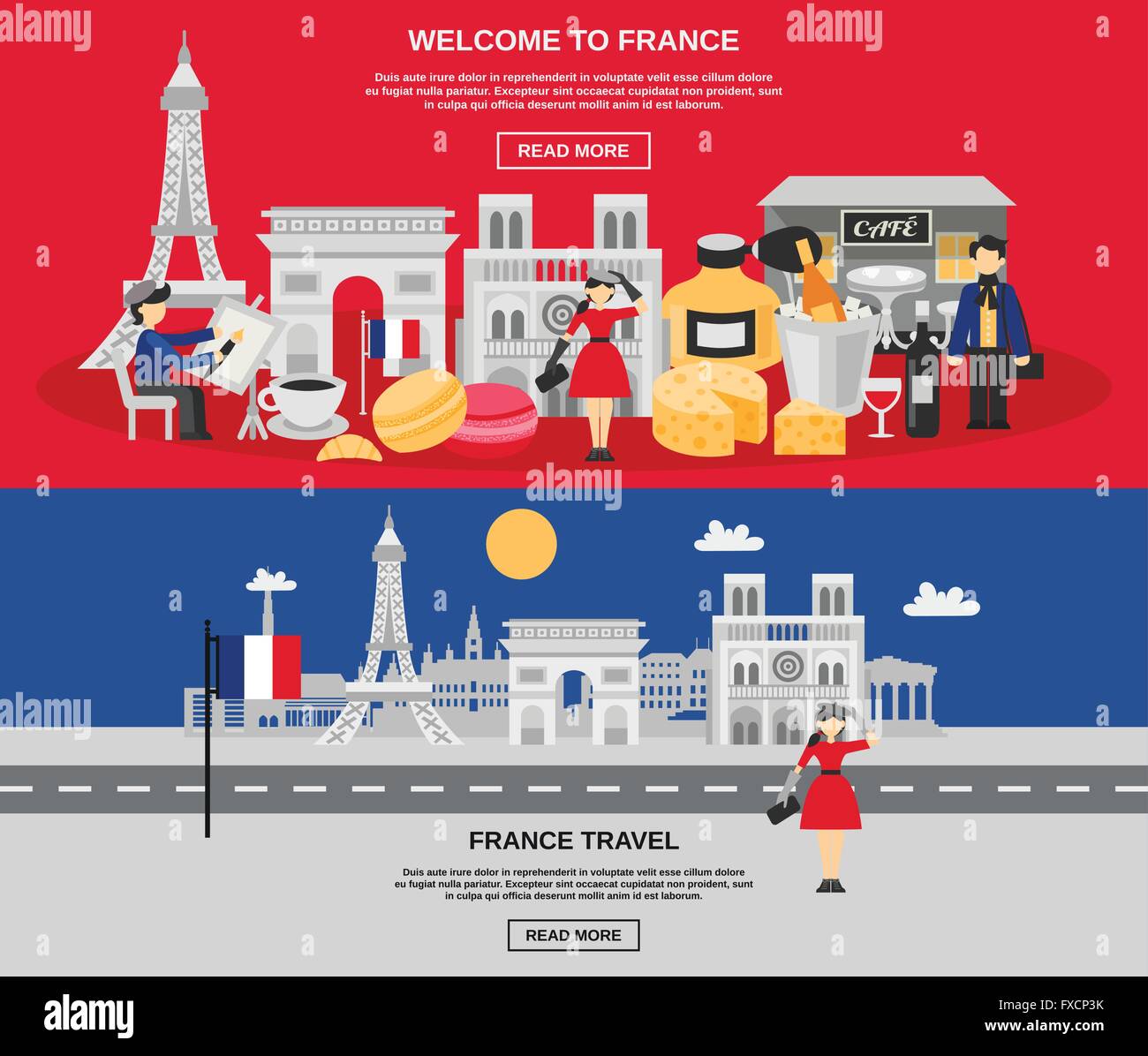 France Banner Set Stock Vector Image & Art - Alamy