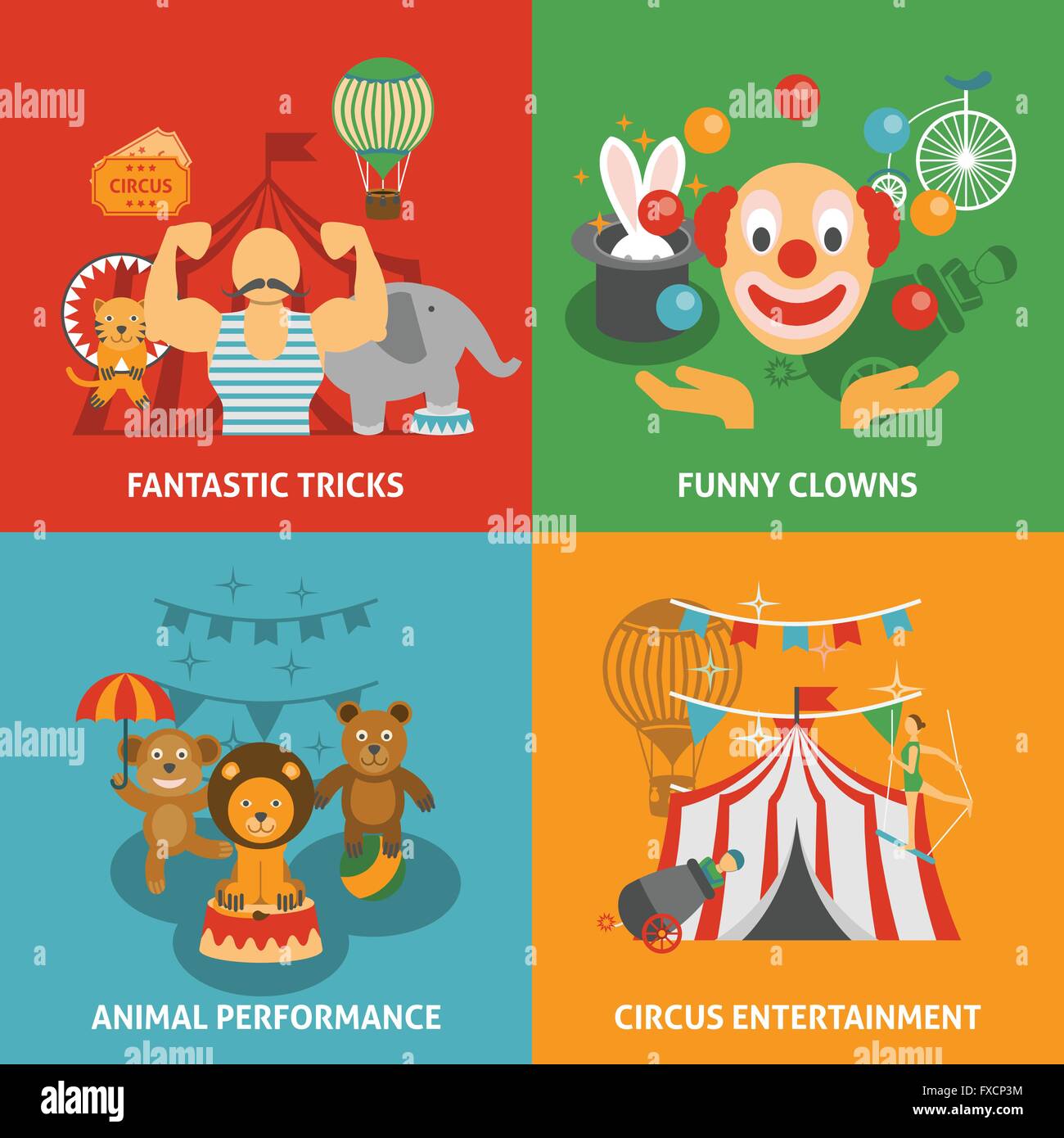 Circus Icons Set Stock Vector Image & Art - Alamy