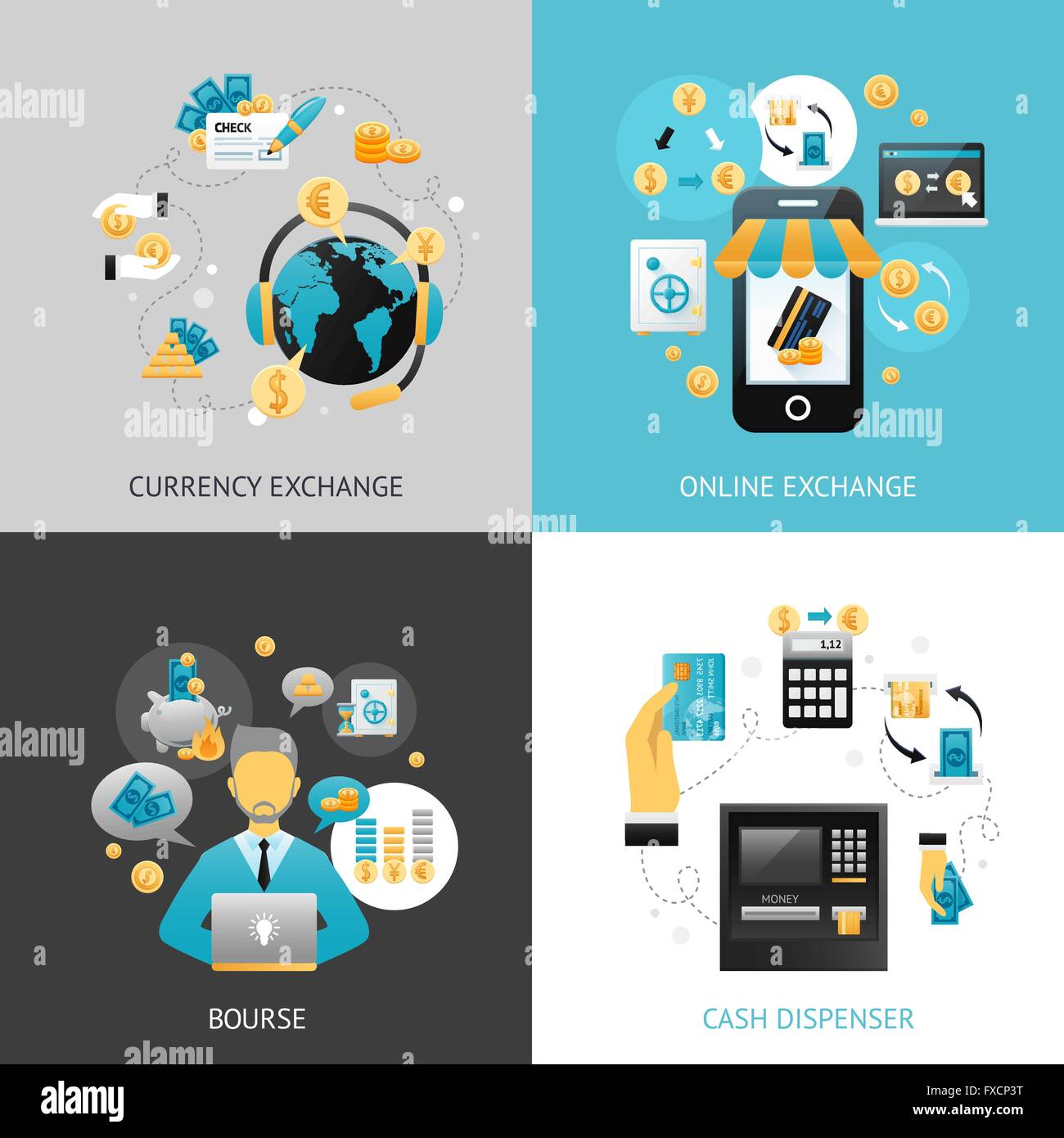 Currency Exchange Design Concept Stock Vector Image & Art - Alamy