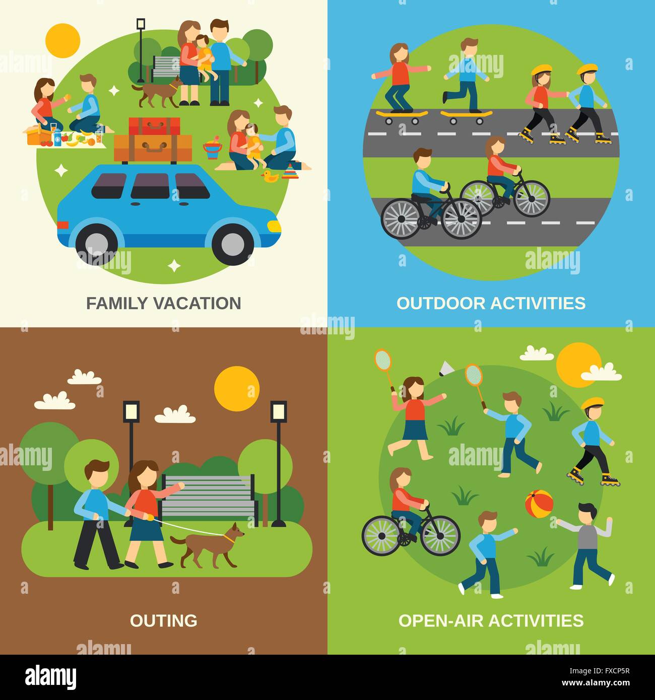 Family outing family activity Stock Vector Images - Alamy