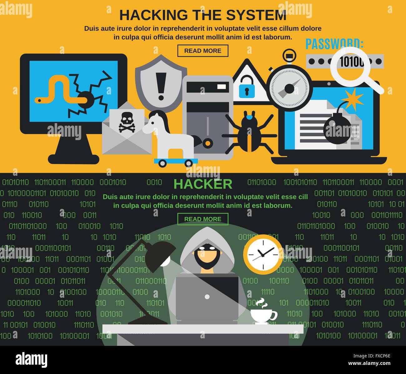 Hacker Banner Set Stock Vector Image & Art - Alamy