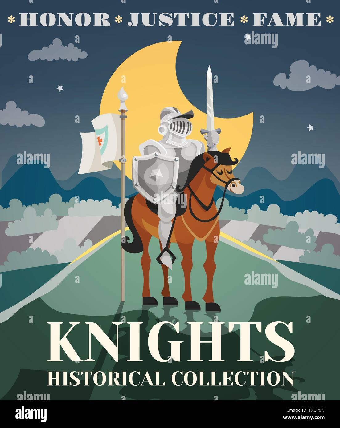 Knight Poster Illustration Stock Vector Image & Art - Alamy