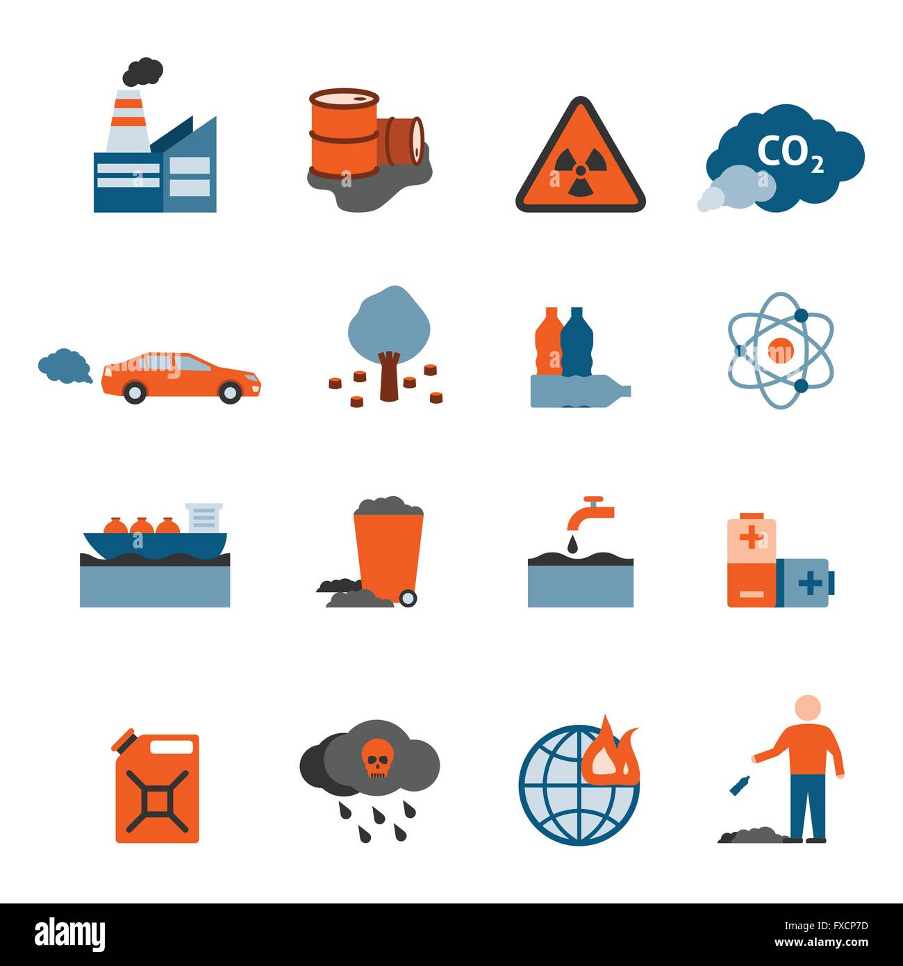 Pollution Icons Set Stock Vector Image & Art - Alamy