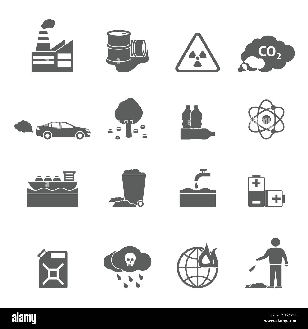 Ecology Problems Icons Set Stock Vector Image & Art - Alamy