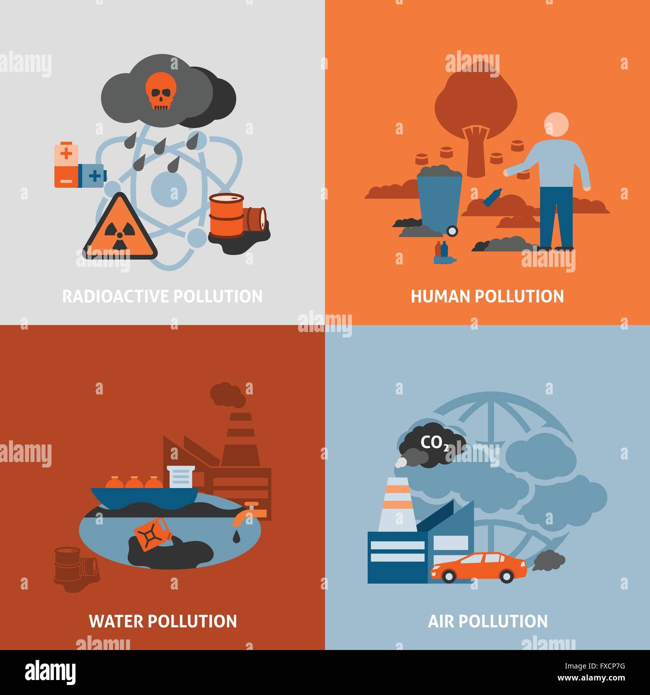 Environmental Problems Icons Set Stock Vector Image & Art - Alamy