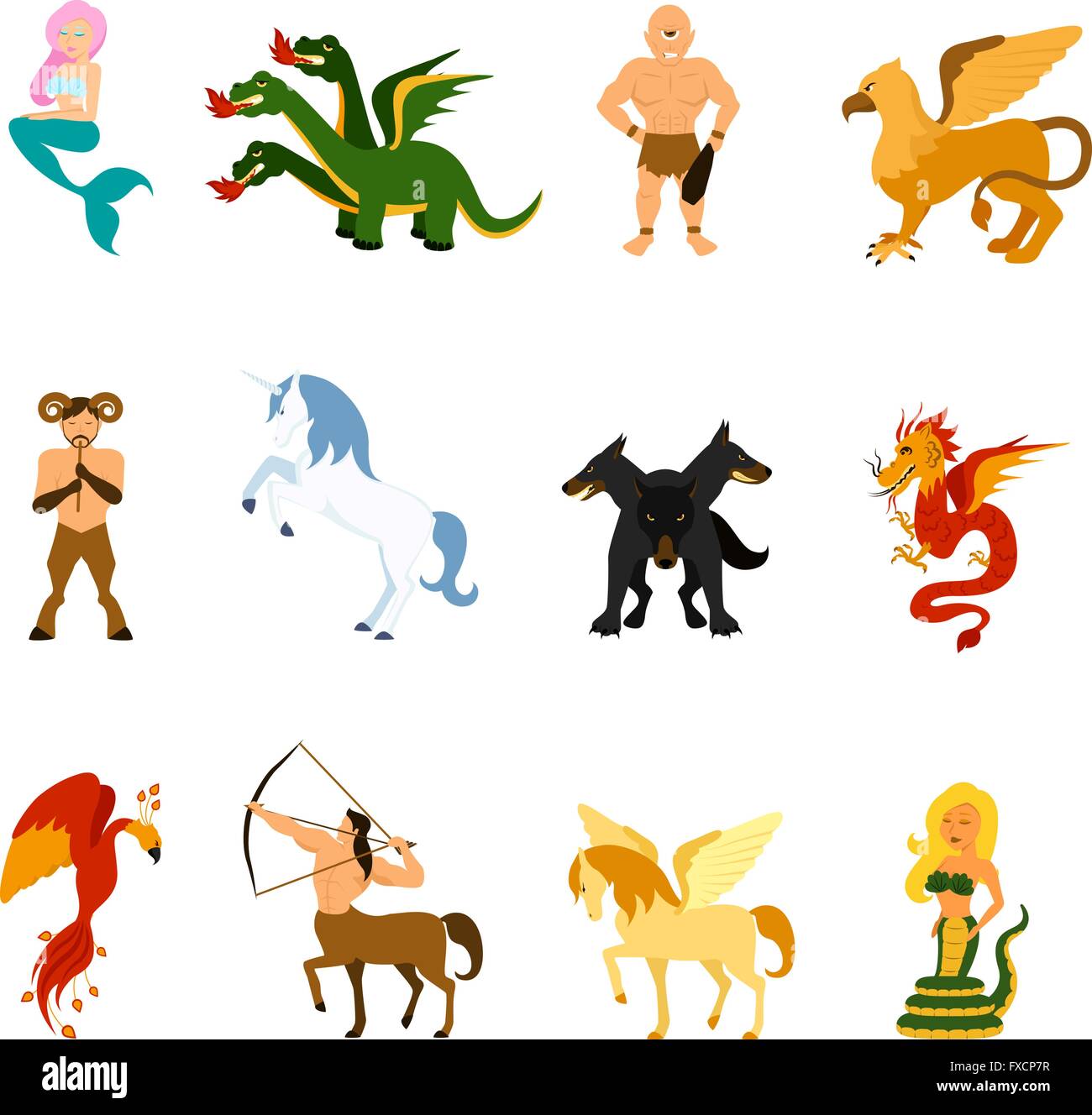 Mythical Creature Images Set Stock Vector Image & Art - Alamy