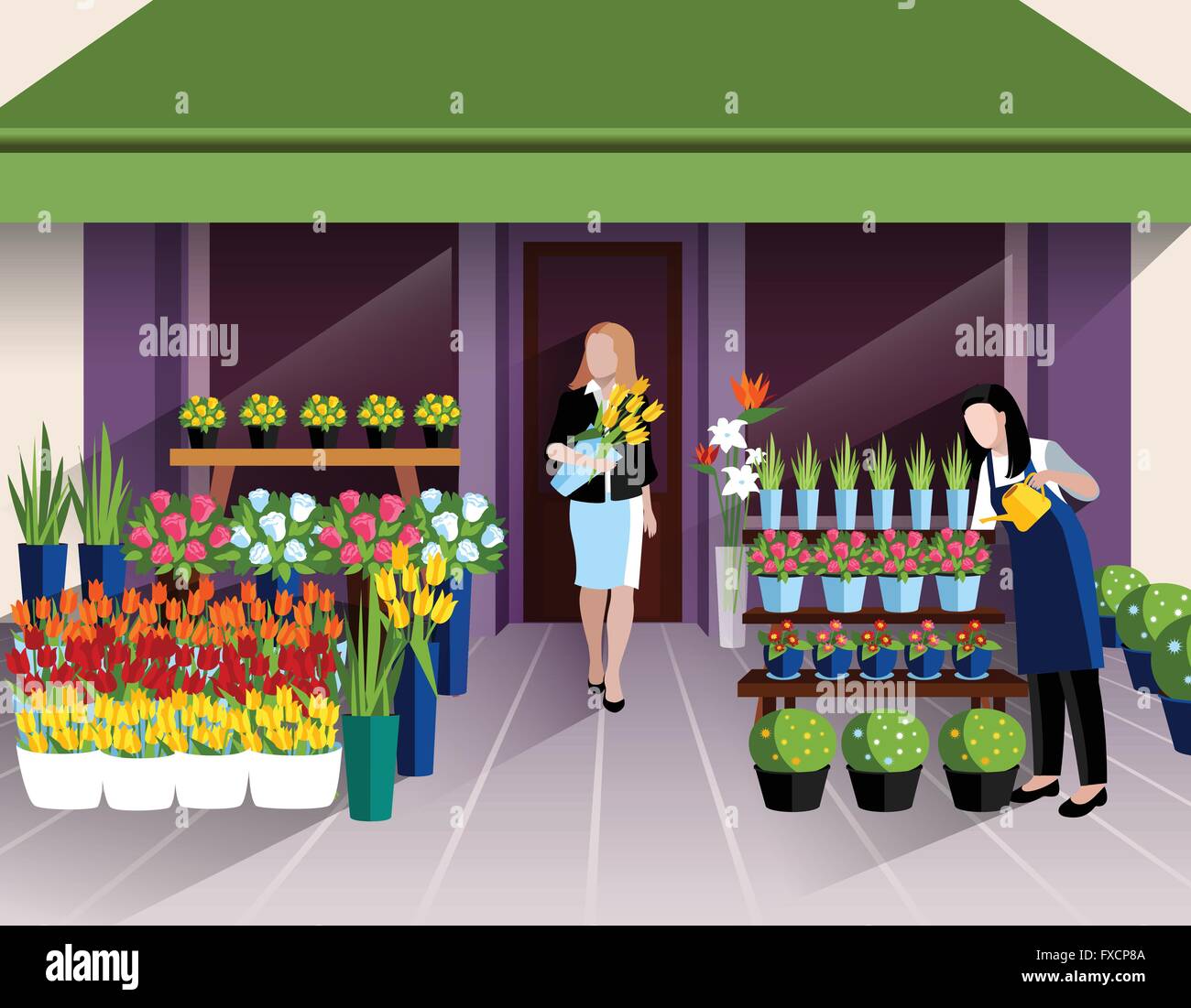 Flower shop entrance banner Stock Vector Image & Art - Alamy