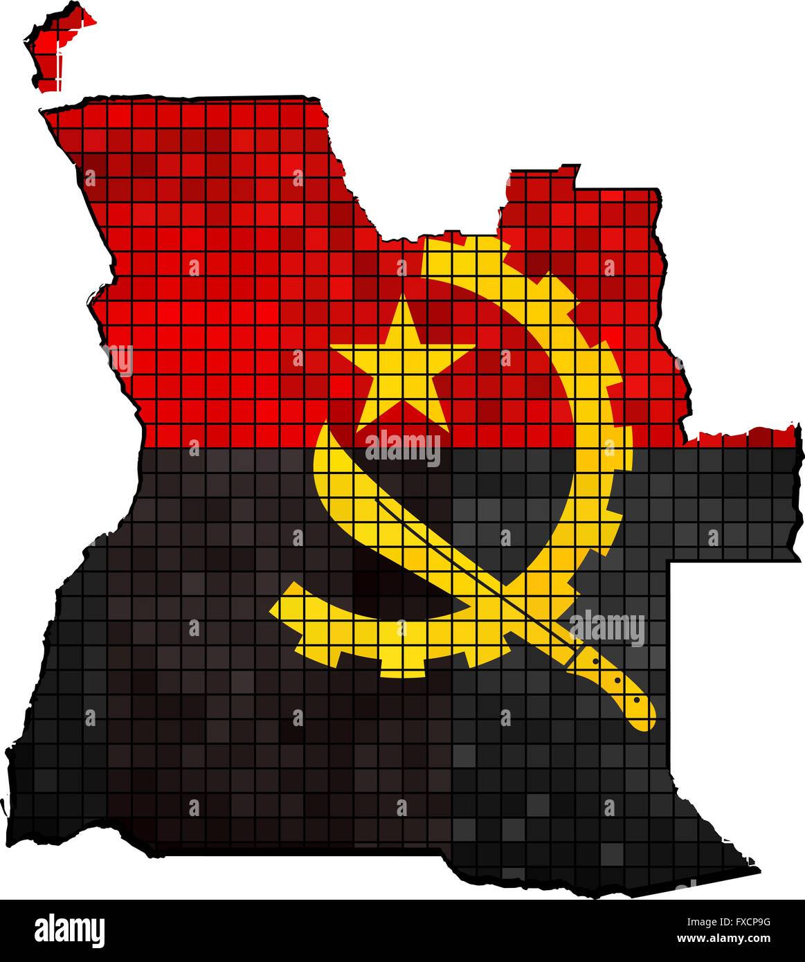Angola map with flag inside Stock Vector Image & Art - Alamy