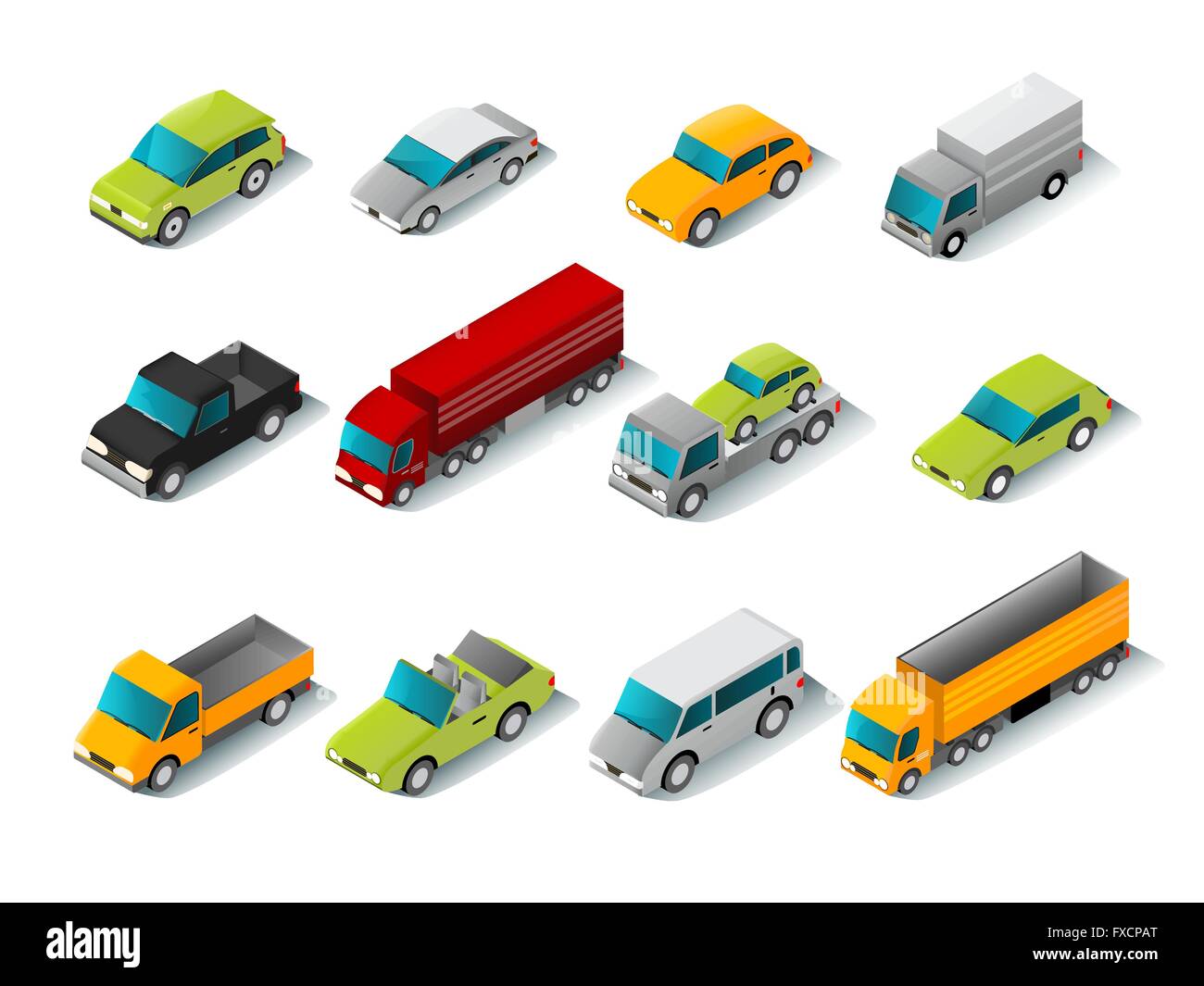 Isometric Car Icons Set Stock Vector Image & Art - Alamy