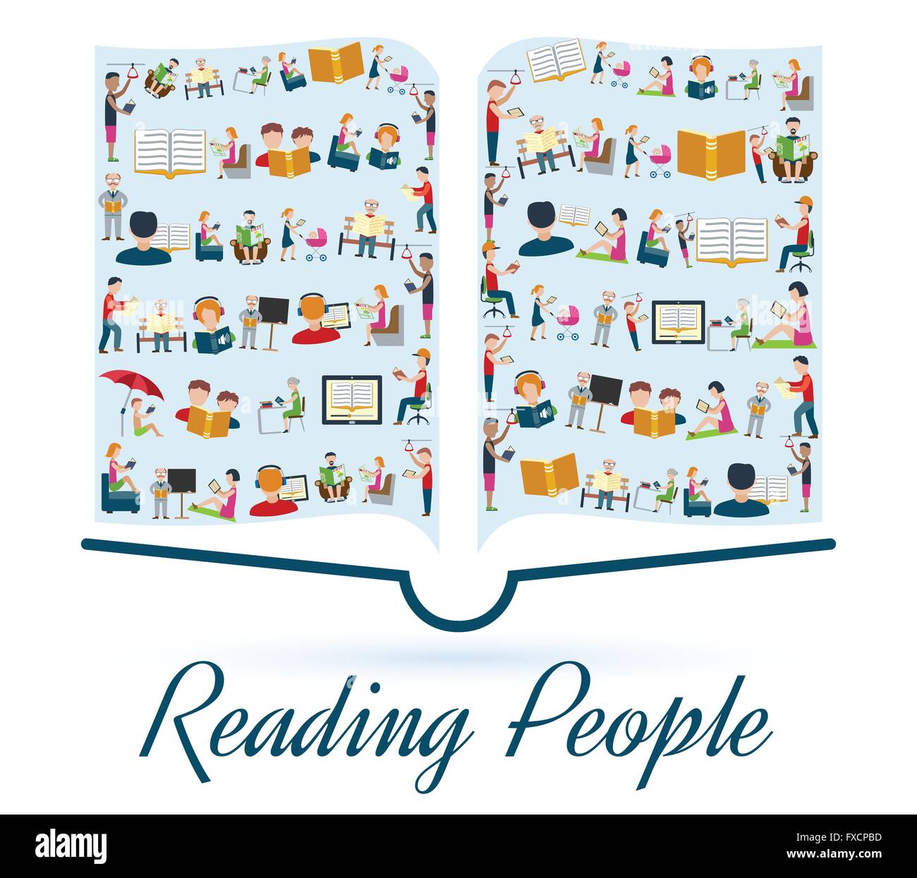 Reading People Concept Stock Vector Image & Art - Alamy