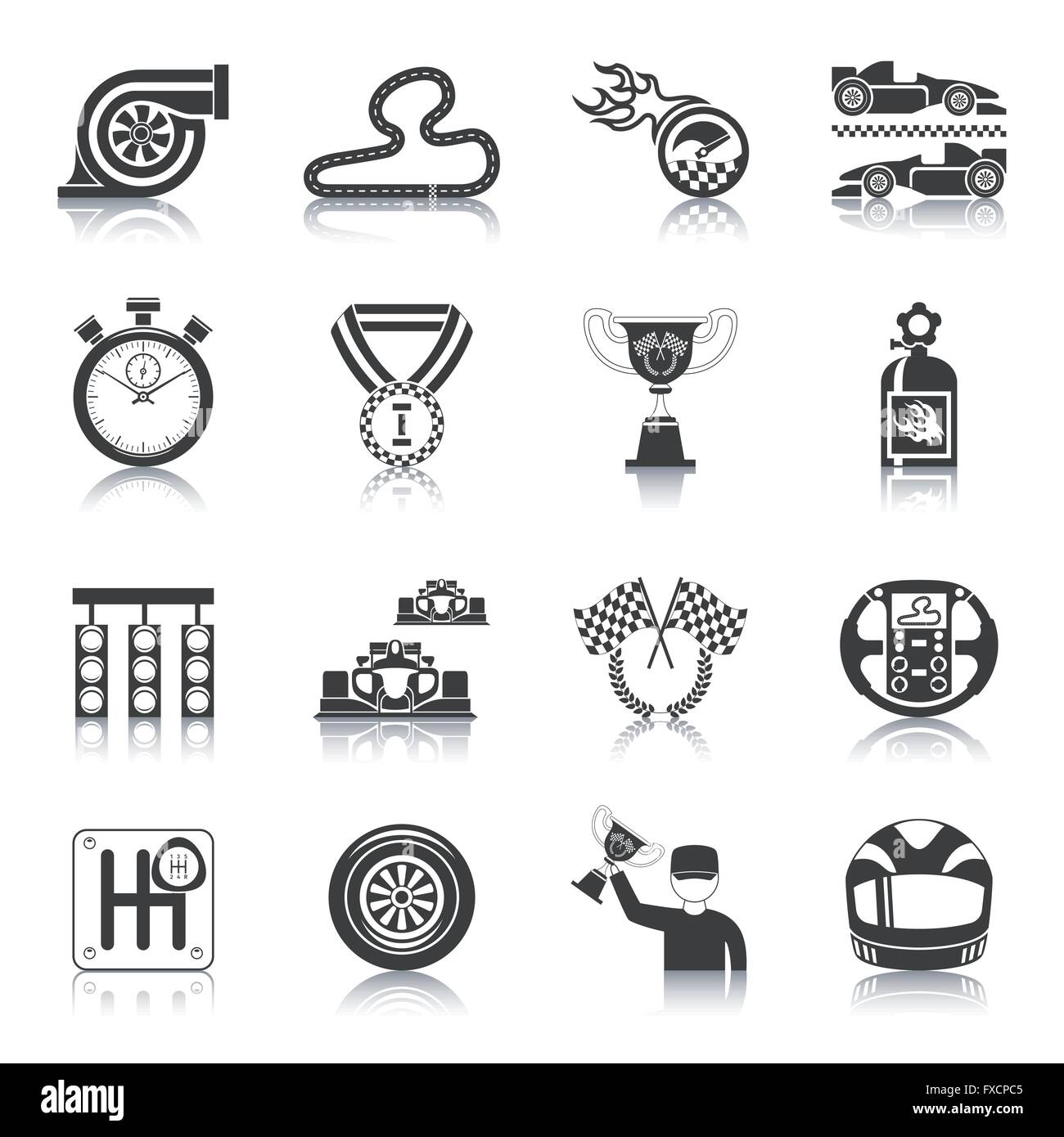 Racing Icons Black Stock Vector Image & Art - Alamy