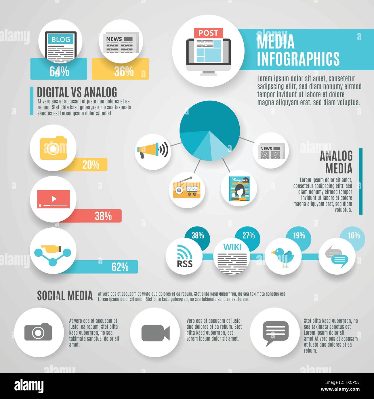 Media Infographic Set Stock Vector Image & Art - Alamy