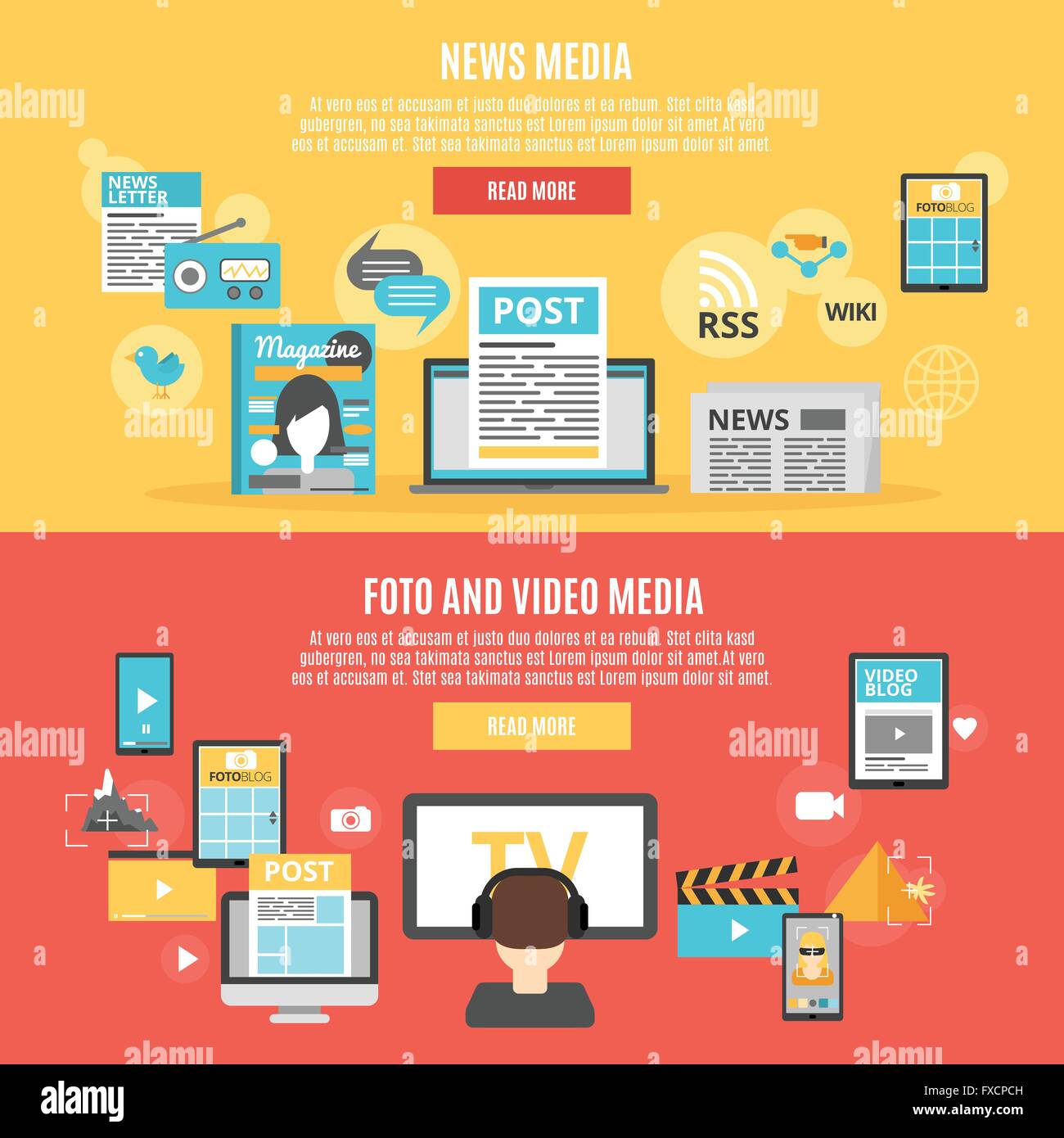 Press Banners Set Stock Vector Image & Art - Alamy